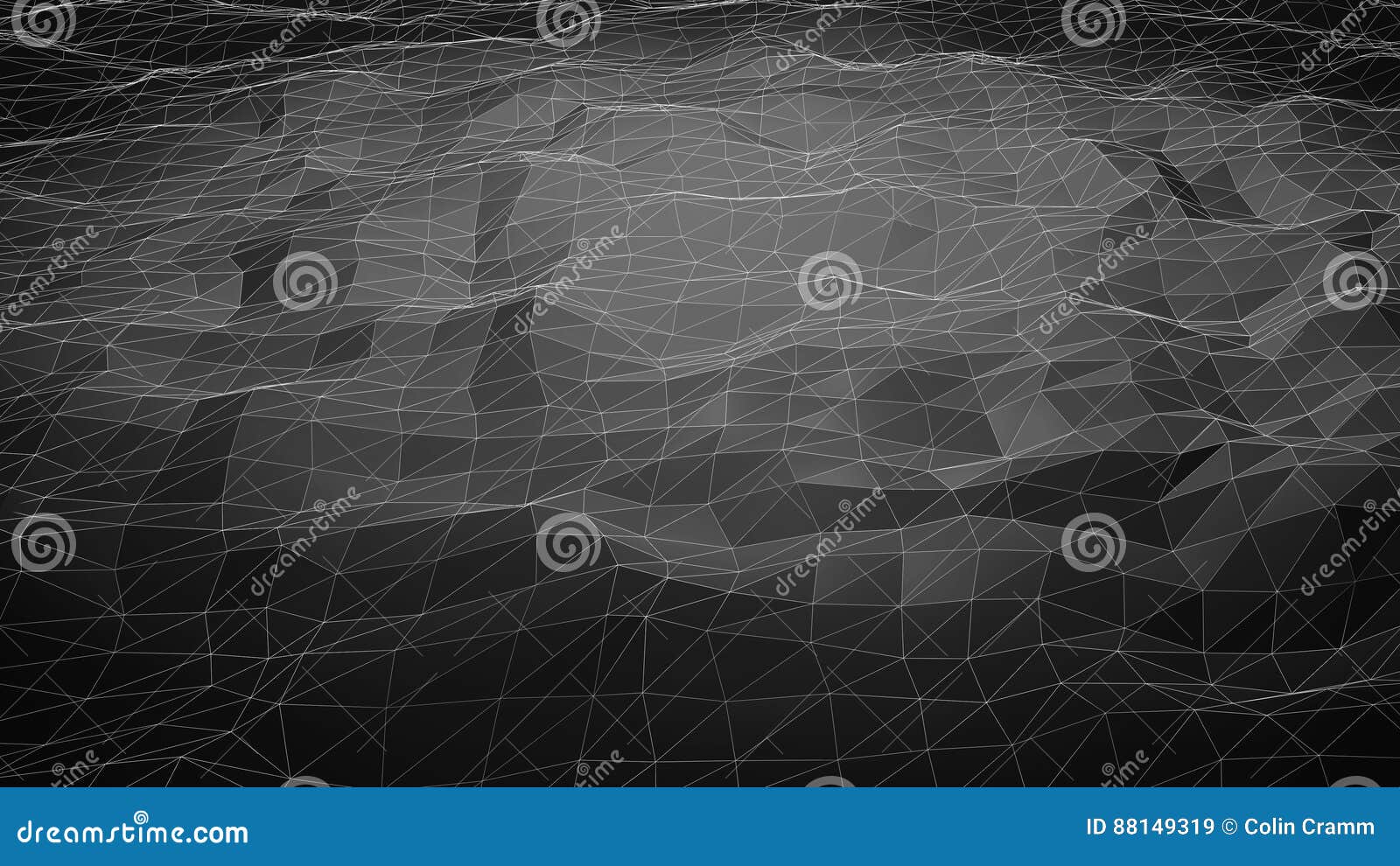 Black Abstract Polygonal Background with Wireframe Lines Stock ...