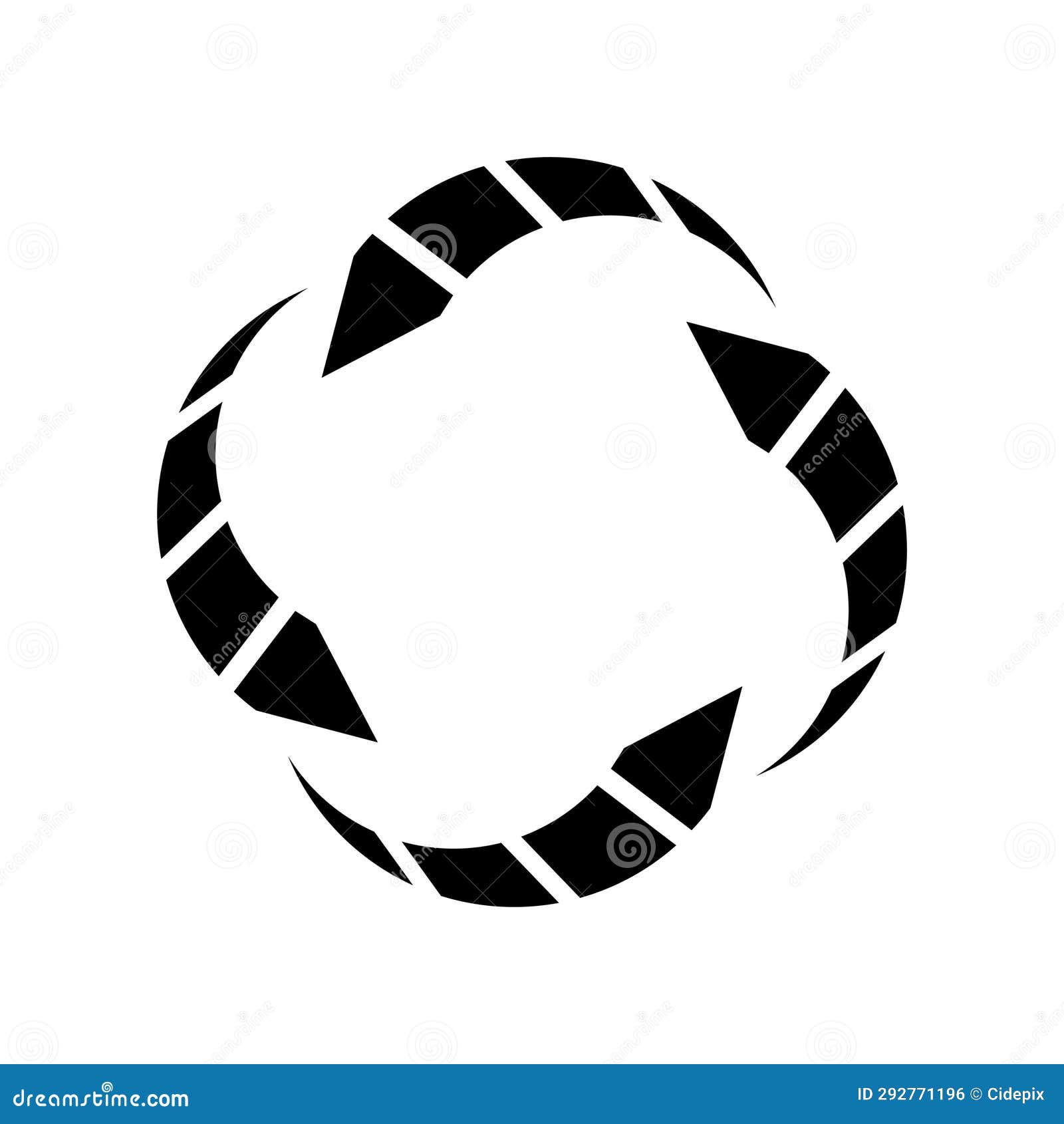 Black Abstract Rotating Arrows Form a Recycling Shape Stock Vector ...