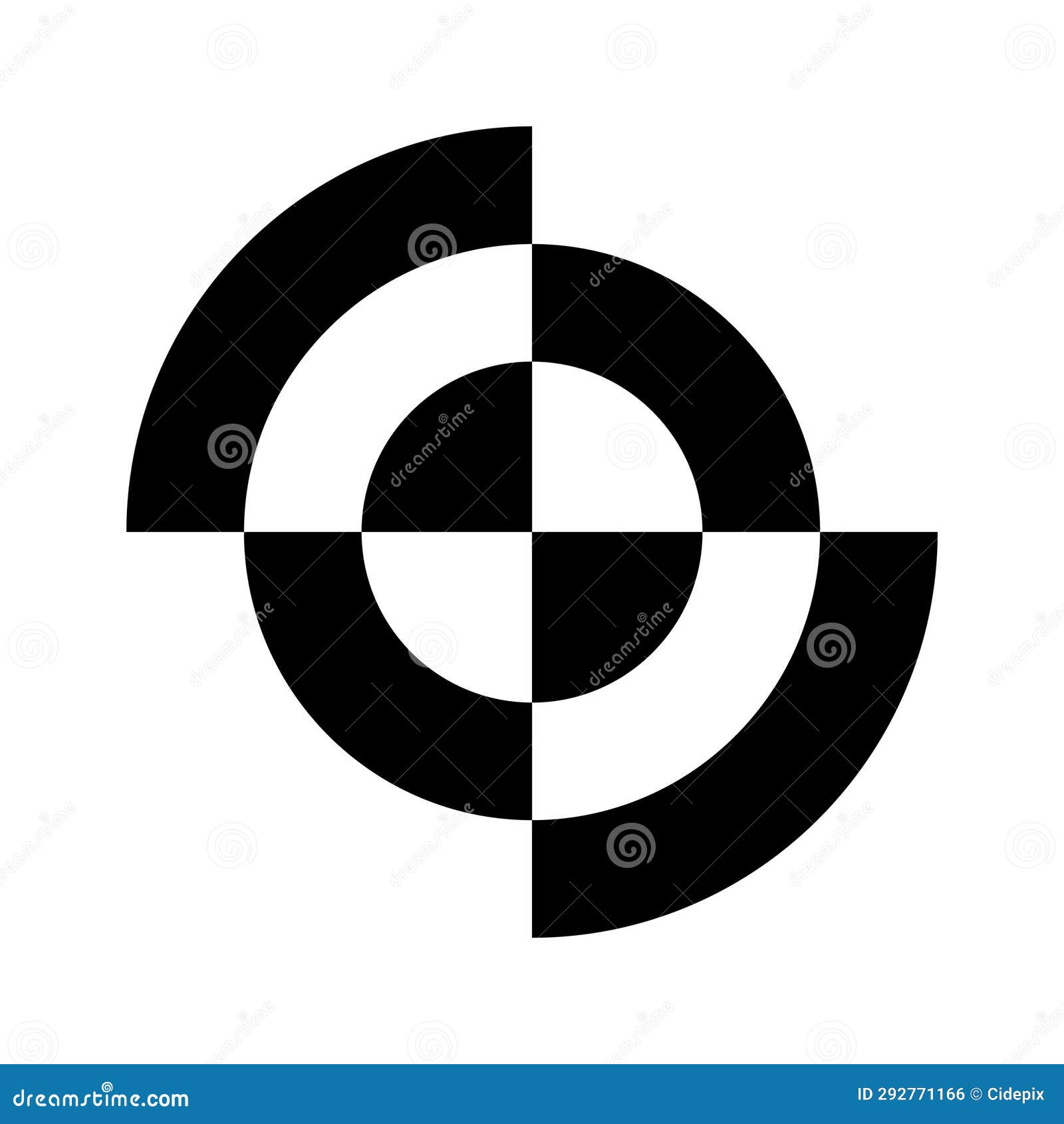 Black Abstract Round Target Shaped Icon Stock Vector - Illustration of ...