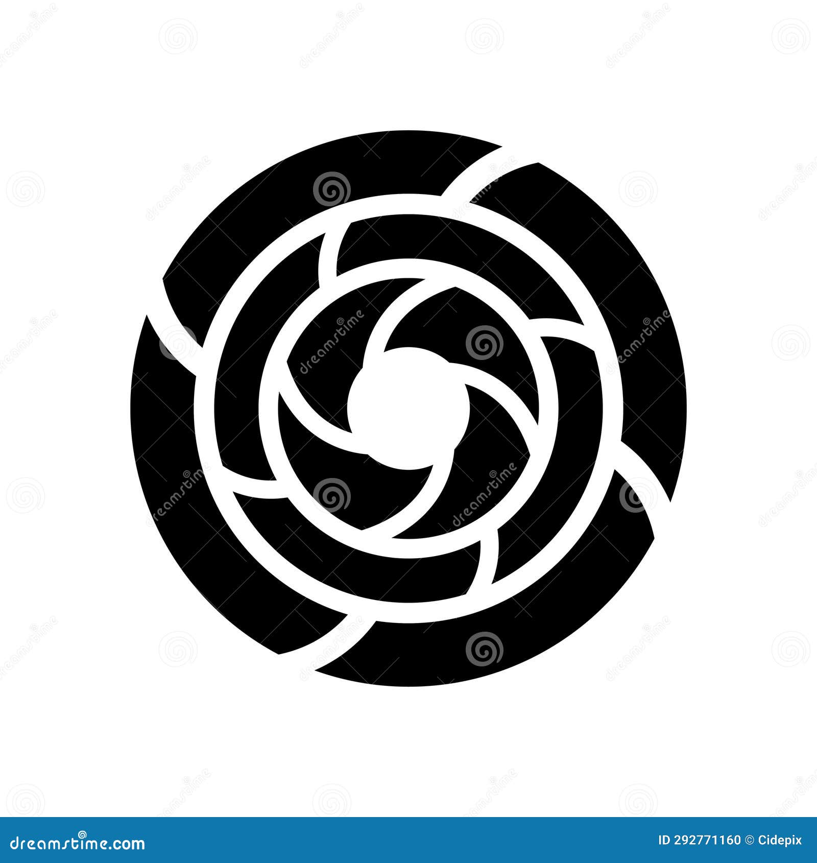 Black Abstract Round Whirlpool Icon Stock Vector - Illustration of ...