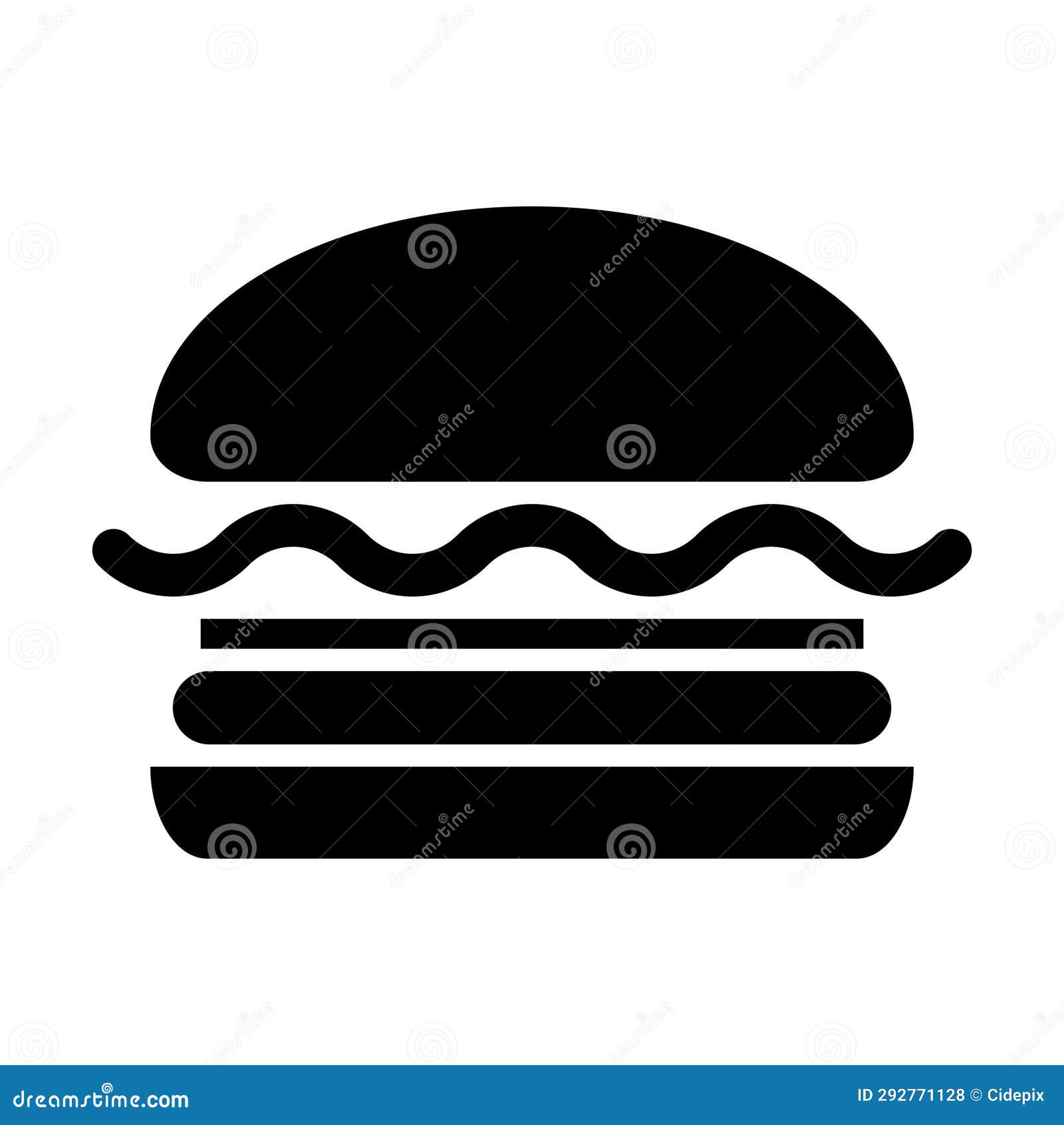 Black Abstract Simplistic Burger Icon Stock Vector - Illustration of ...
