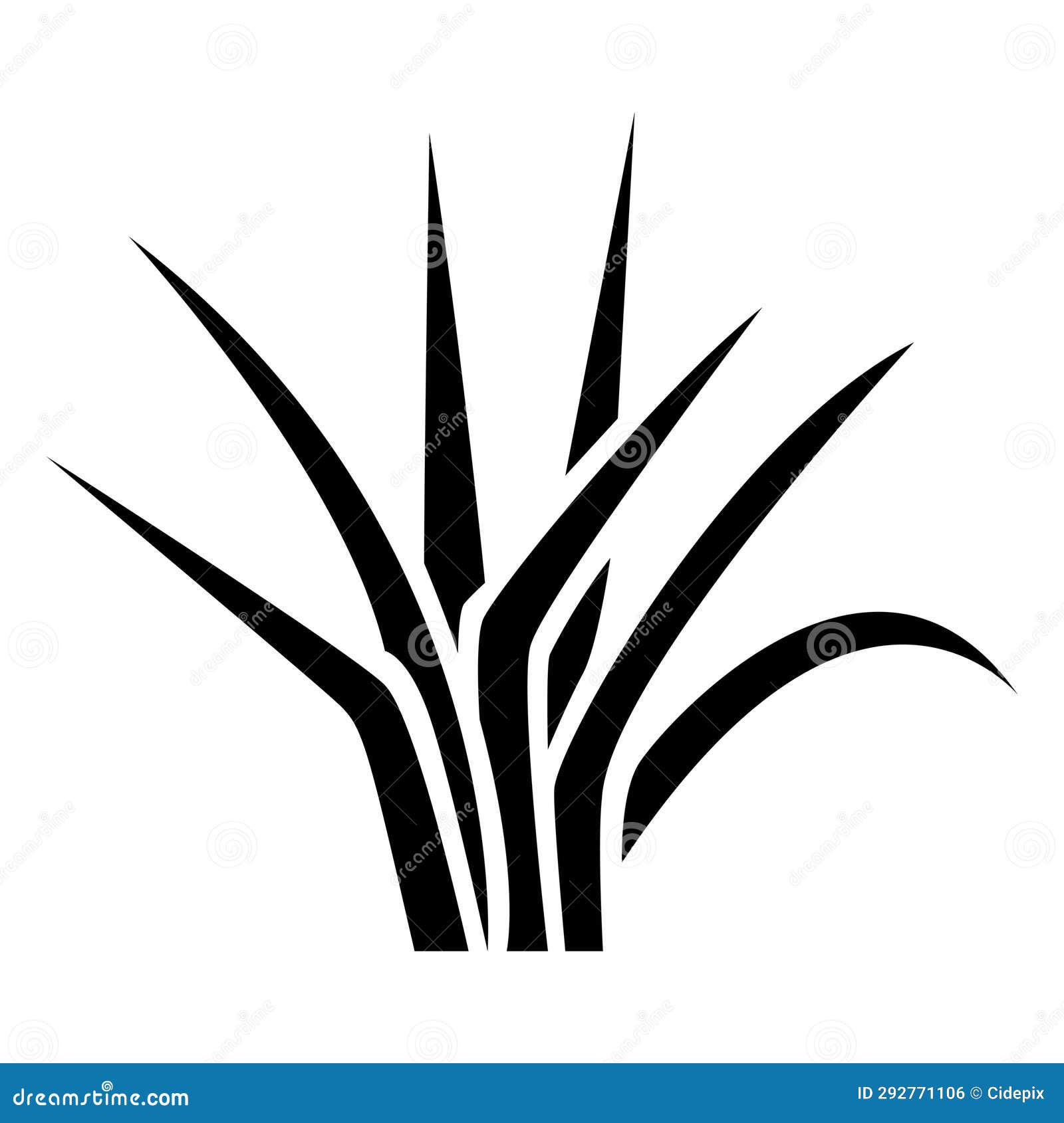 Black Abstract Simplistic Grass Icon Stock Vector - Illustration of ...