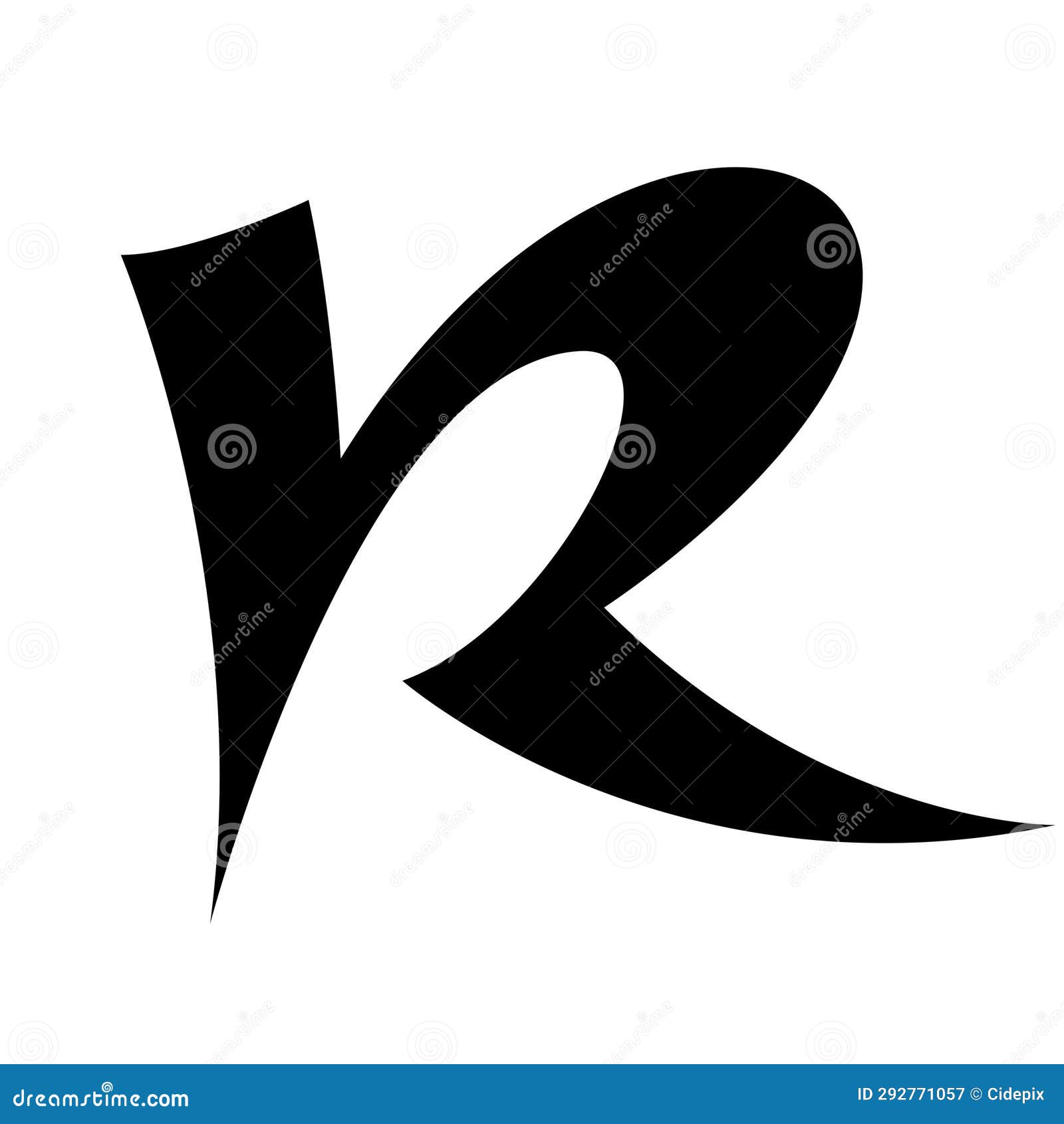 Black Abstract Spiky Curved Letter R Icon Stock Vector - Illustration ...