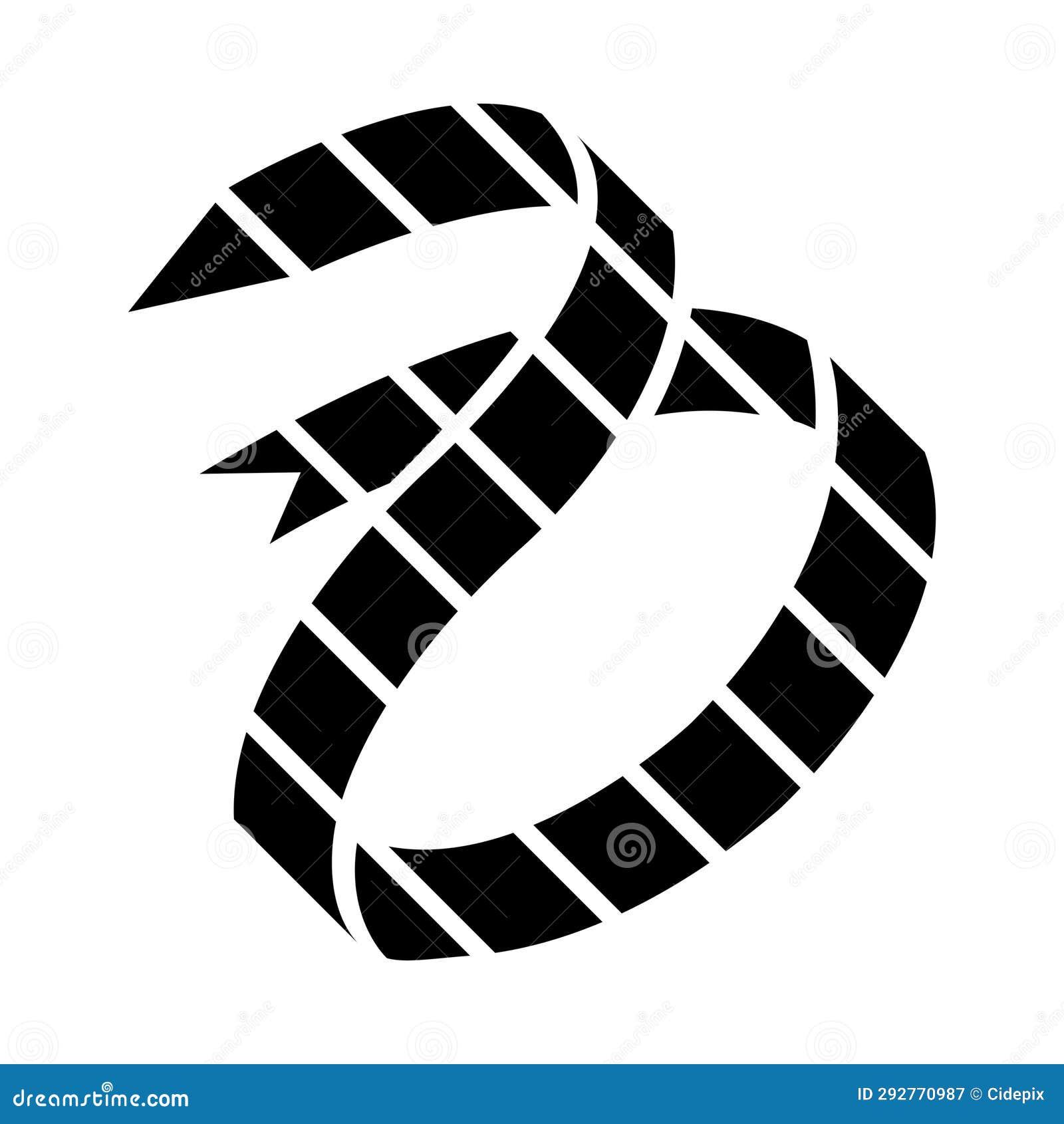 Black Abstract Striped Snake-Like Arrow Shaped Icon Stock Vector ...