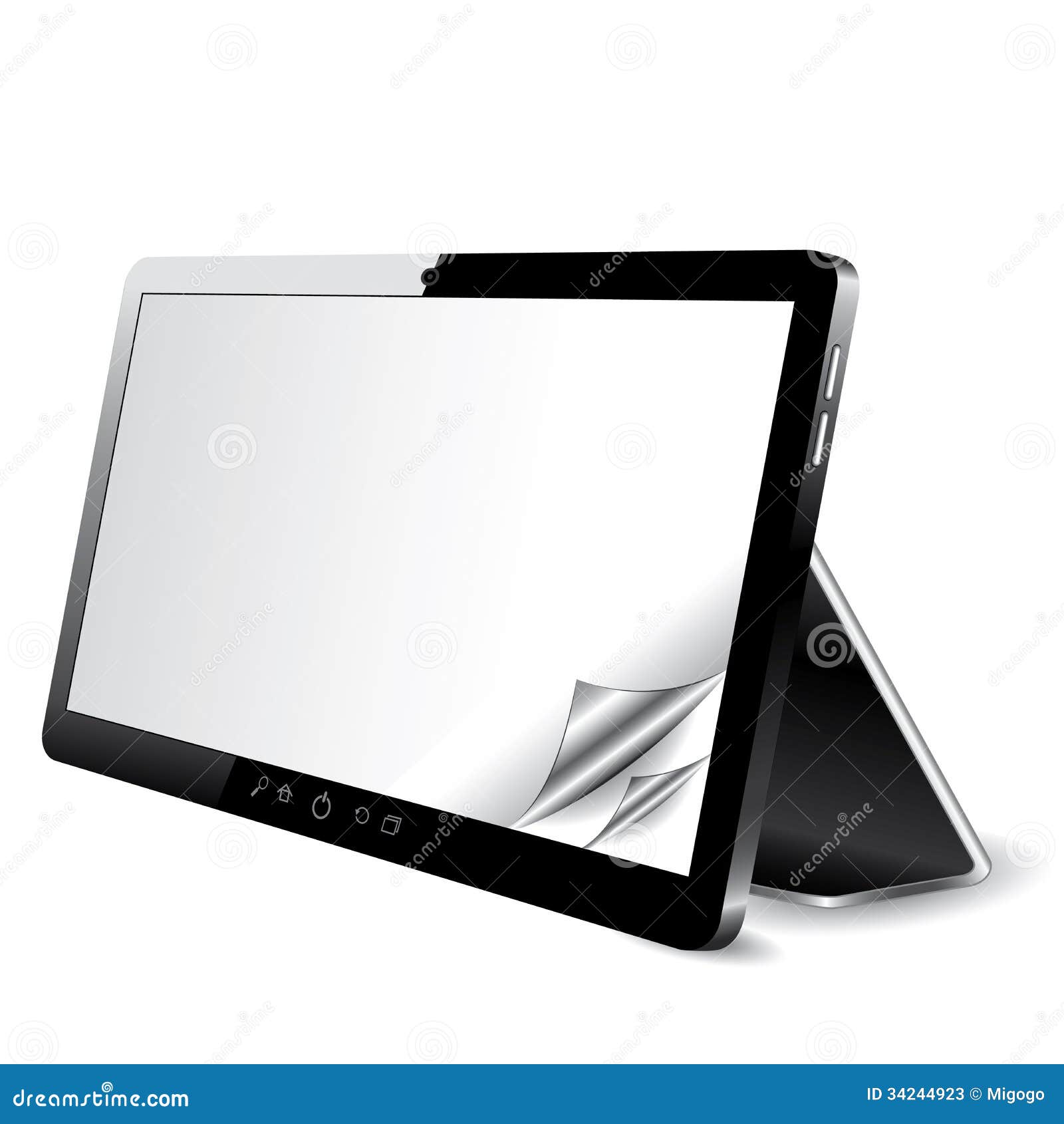 Black Abstract Tablet PC with Blank Pages Stock Vector - Illustration ...