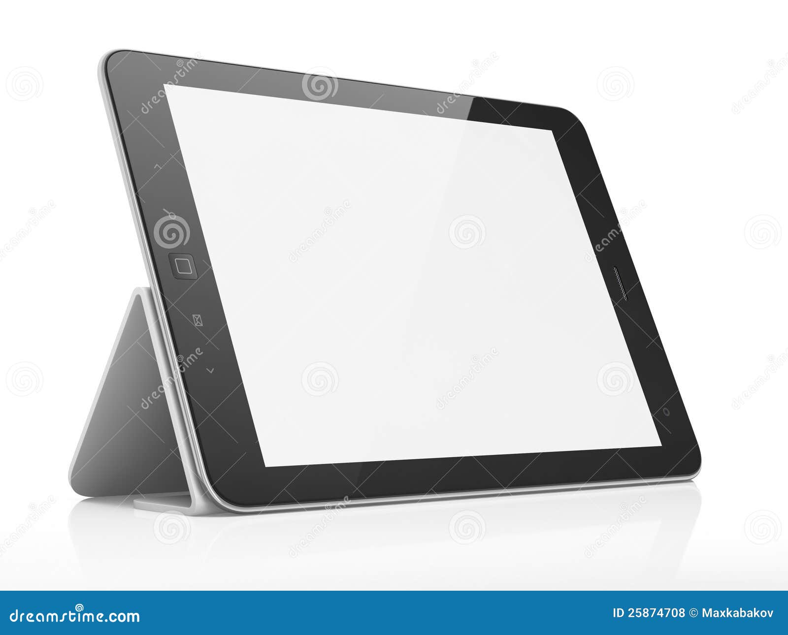 Black Abstract Tablet Pc on White Background Stock Illustration ...