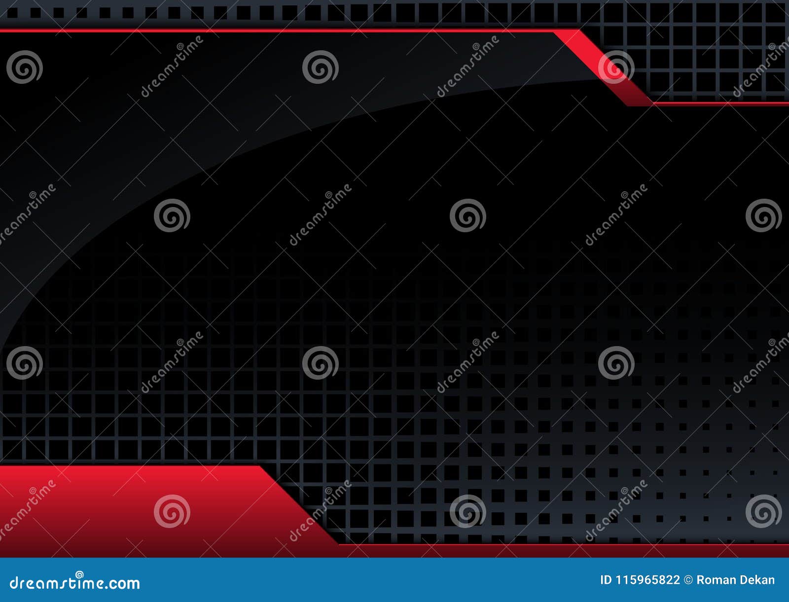 Black Abstract Tech Background with Red 3D Lines Stock Vector ...