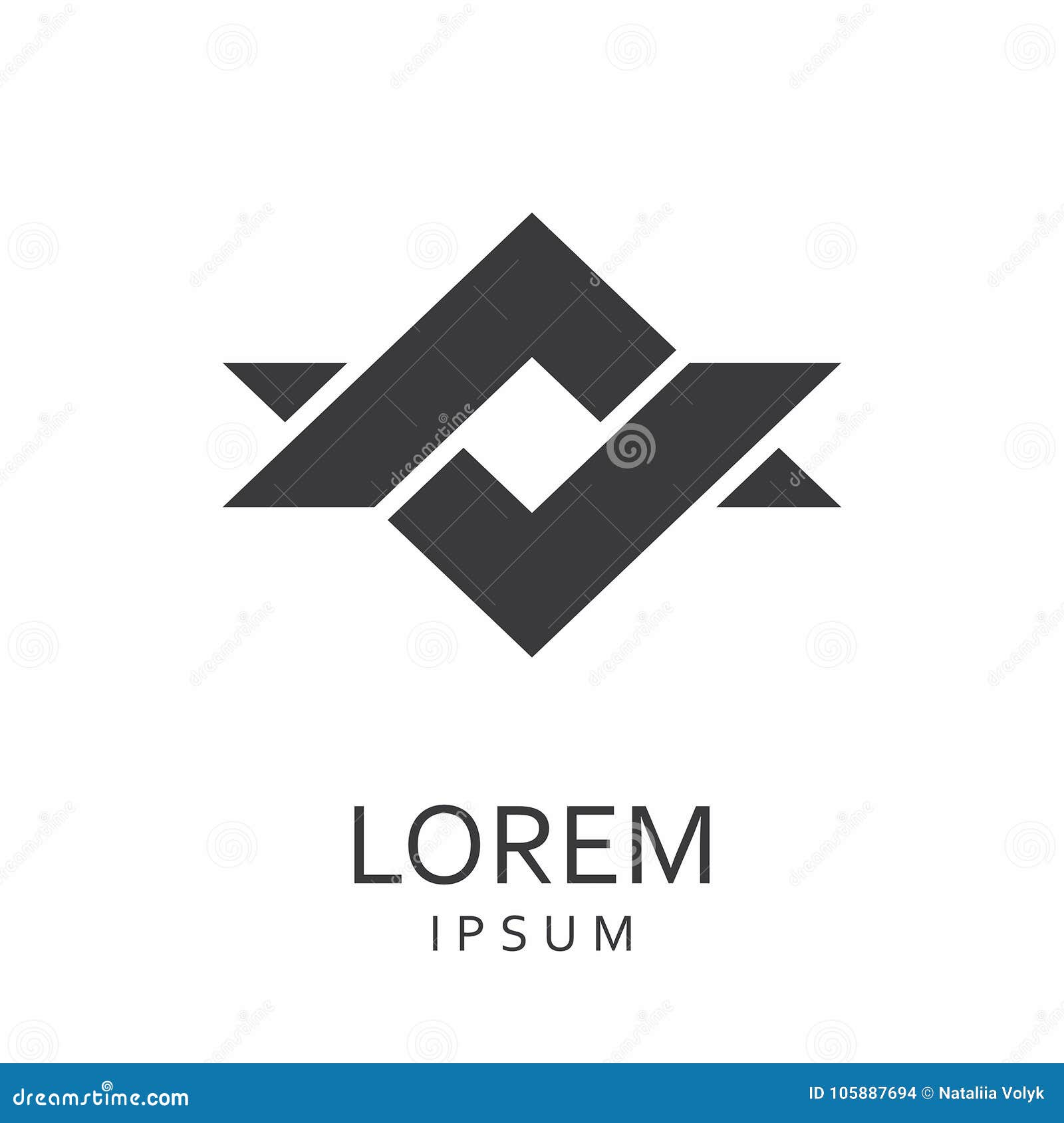 Black abstract logo stock vector. Illustration of rhombus - 105887694