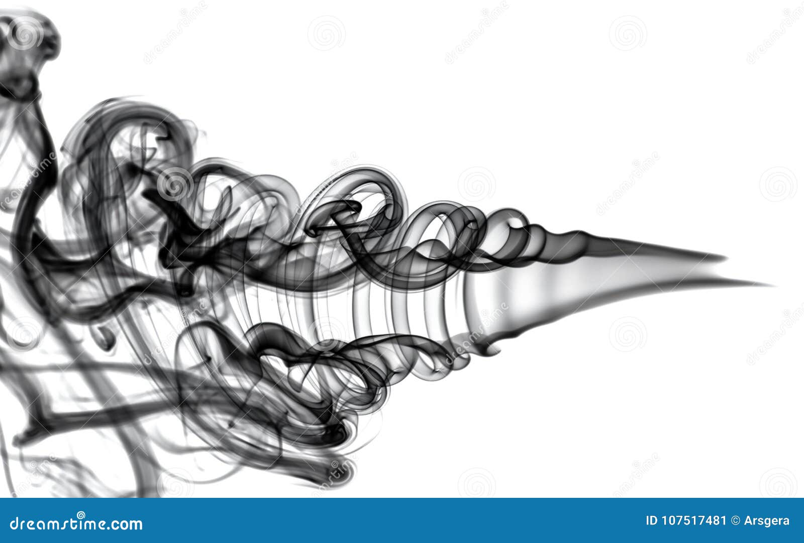 Black Abstraction: Magic Smoke Pattern on White Stock Image - Image of ...
