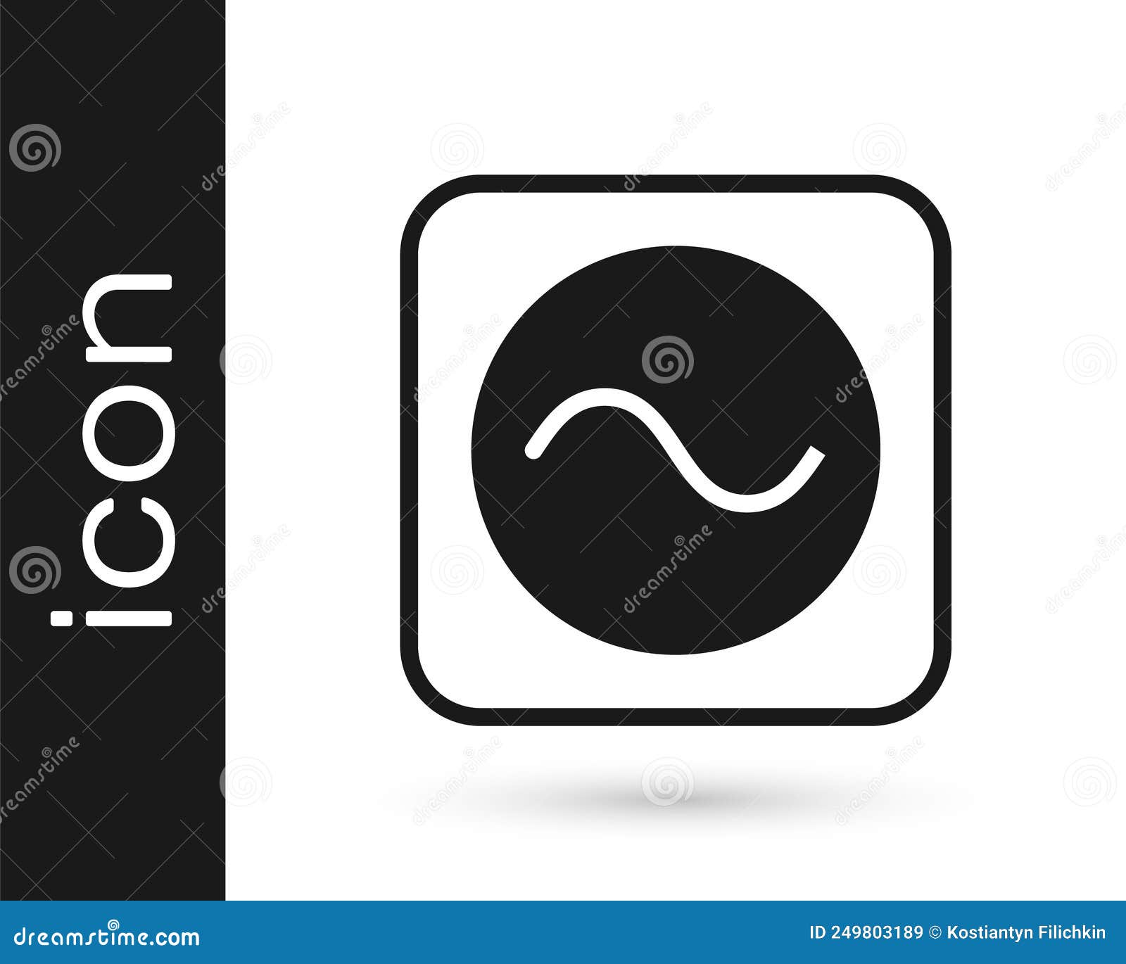 Black AC Voltage Source Symbol Icon Isolated on White Background ...