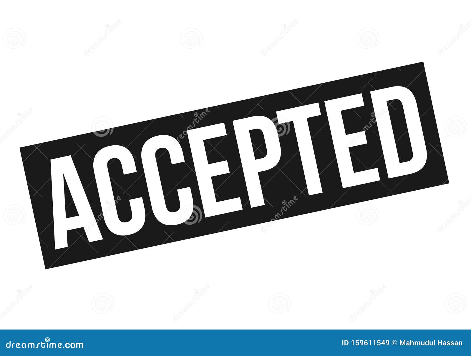 Black Accepted Rubber Stamp on White Background Stock Vector ...