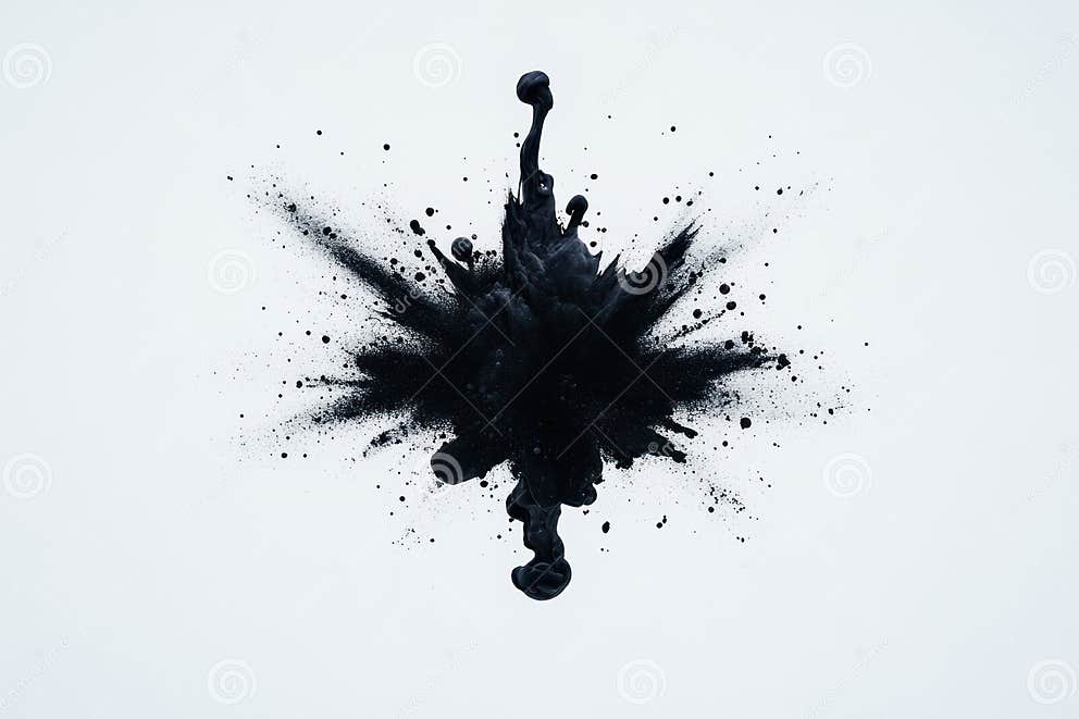 Black Acrylic Ink Swirling and Exploding in Mesmerizing Patterns and ...