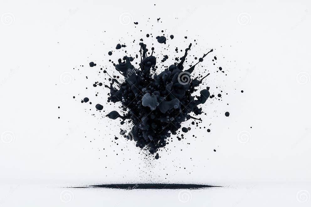 Black Acrylic Ink Swirling and Exploding in Mesmerizing Patterns and ...