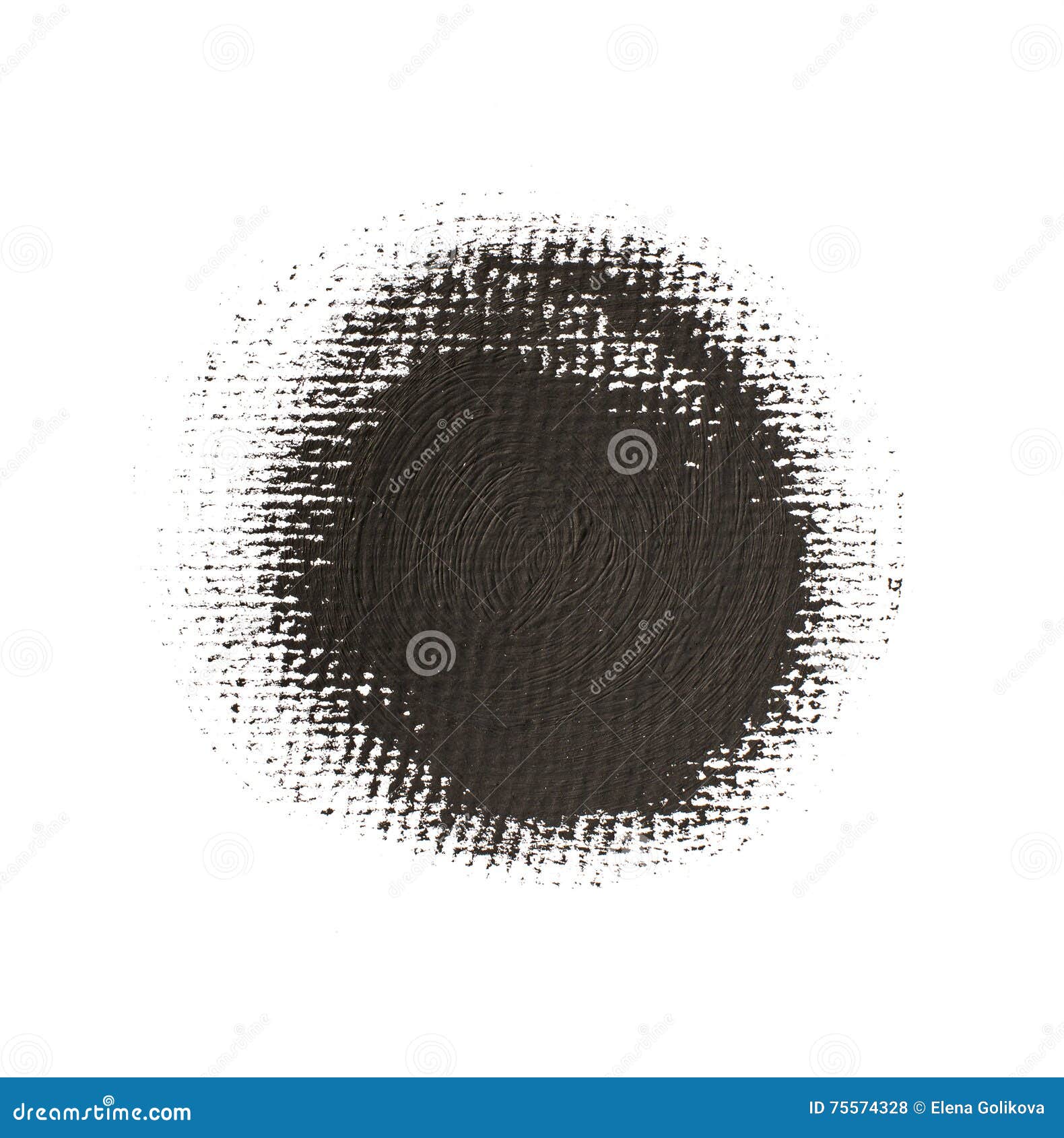 Black Acrylic Textured Circle. Round Grunge Spot Stock Photo - Image of ...