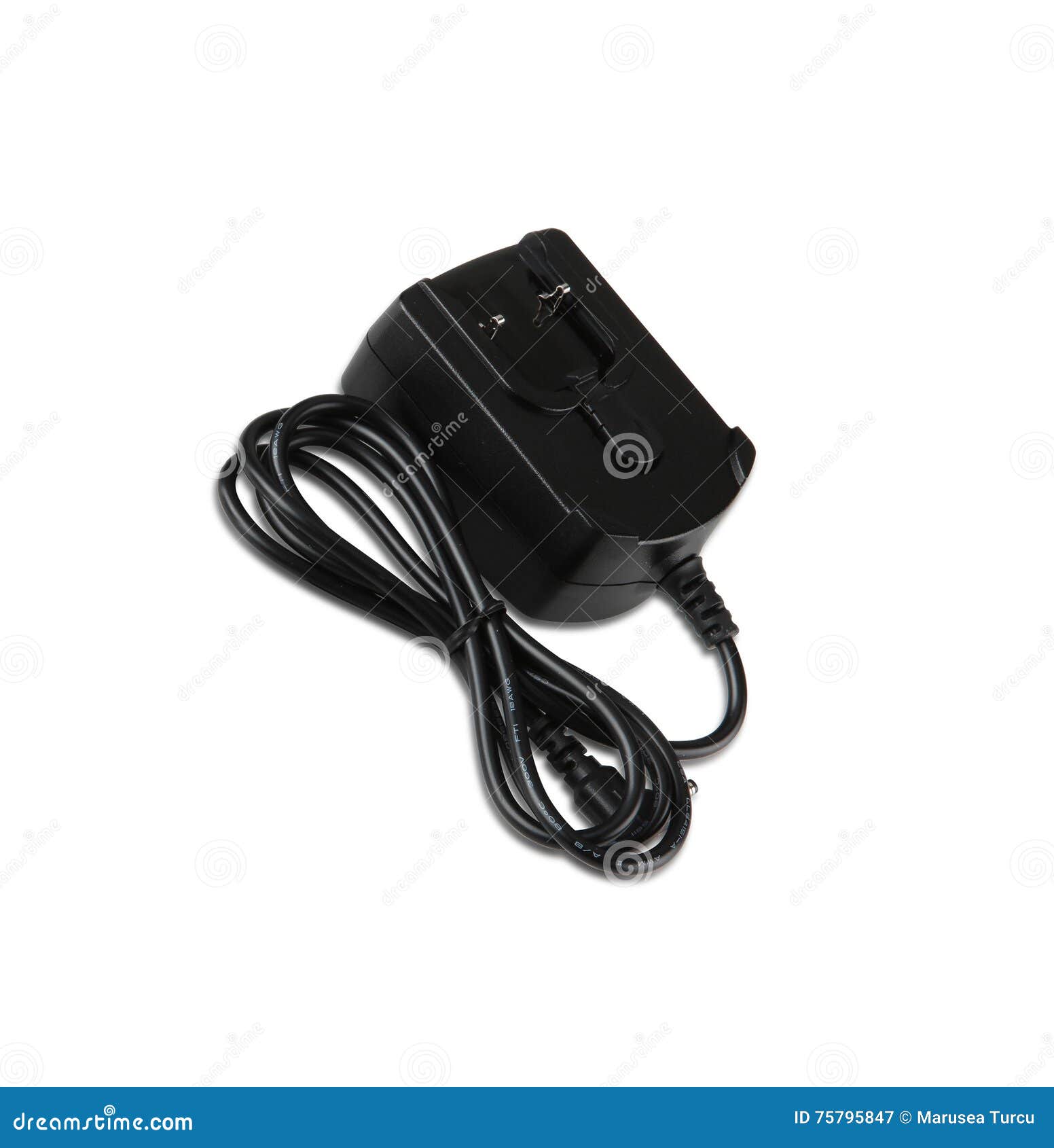 Black Adapter. New Condition. Close-up. Isolated Stock Image - Image of ...