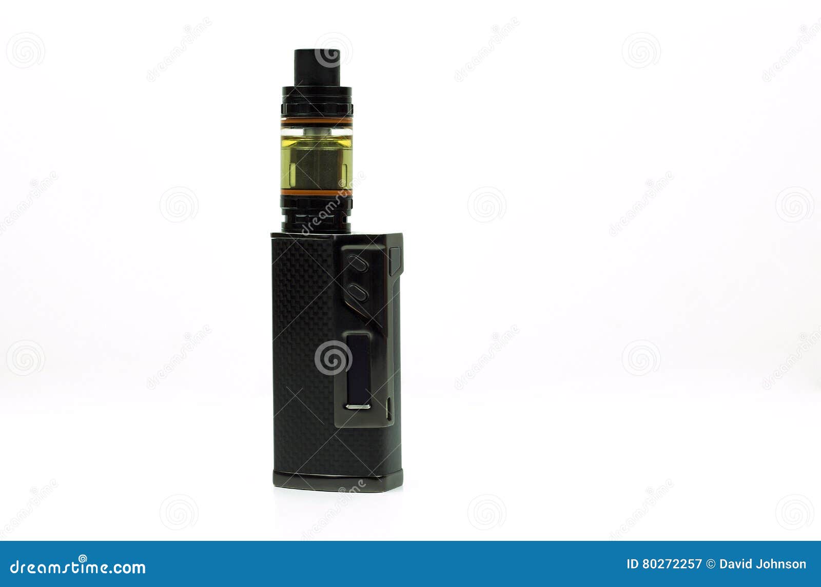 Black and Advanced E-cigarette Vaping Box Mod Isolated Stock Image ...