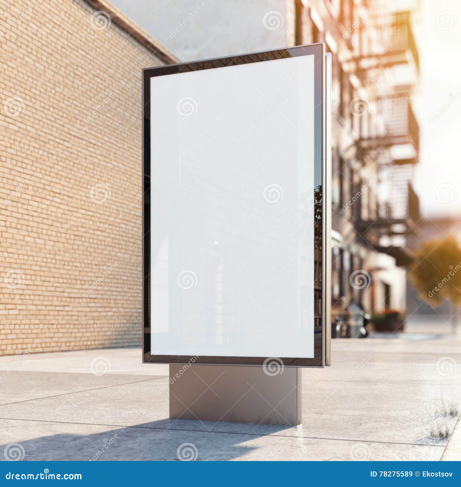 Black Advertising Stand on a Street. 3d Rendering Stock Illustration ...