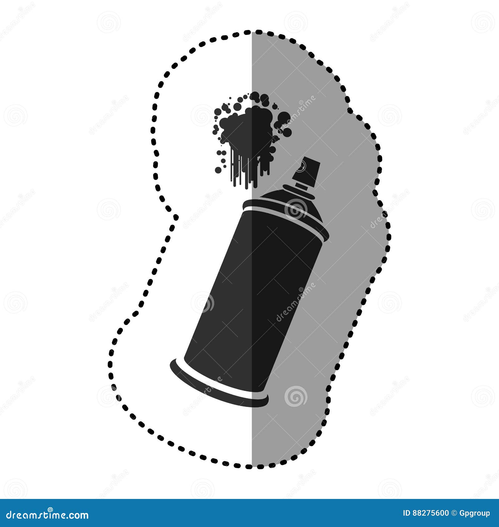 Black Aerosol Spray Can Icon On White Background. No Aerosol Graffiti ...