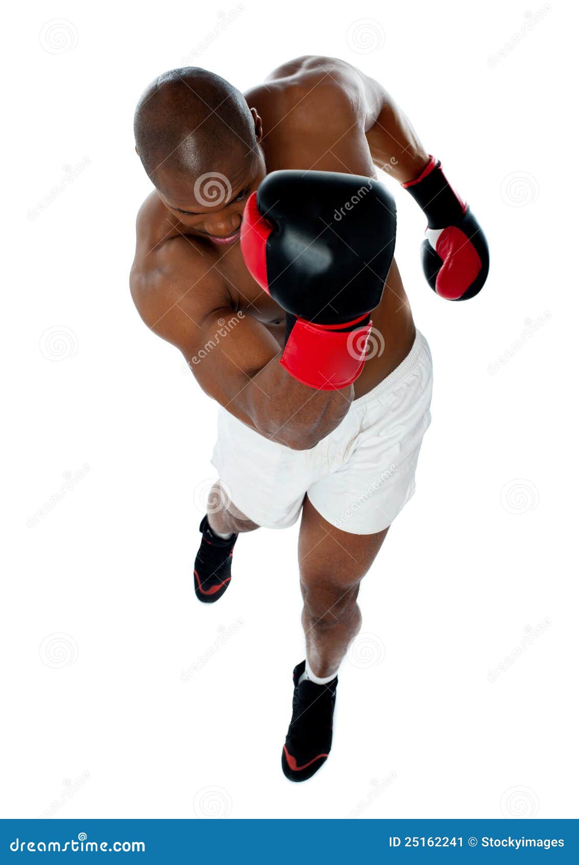 A Black African Athletic Boxer with Boxing Gloves Stock Image - Image ...