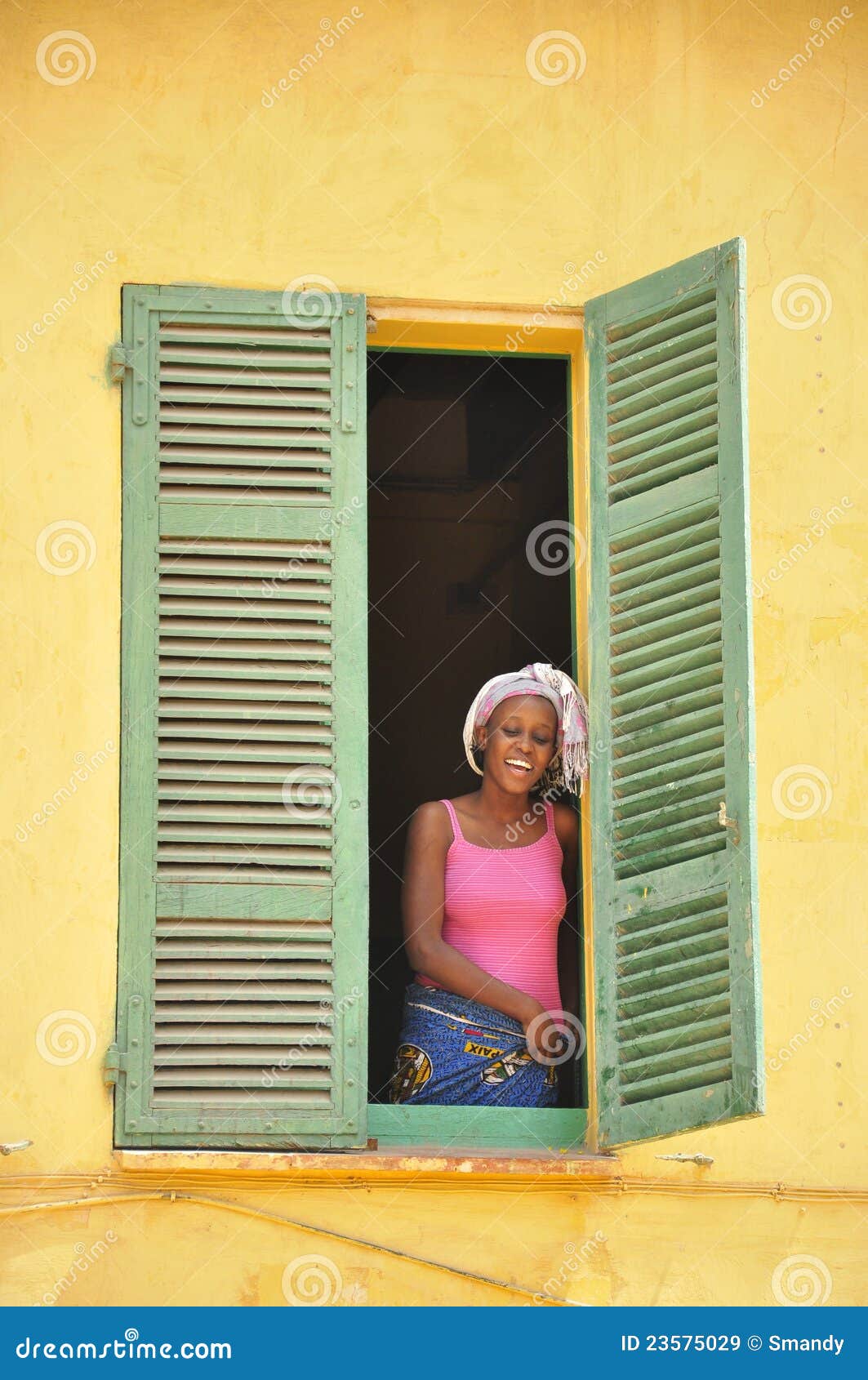 Black African Young Women at the Window Editorial Stock Image - Image ...