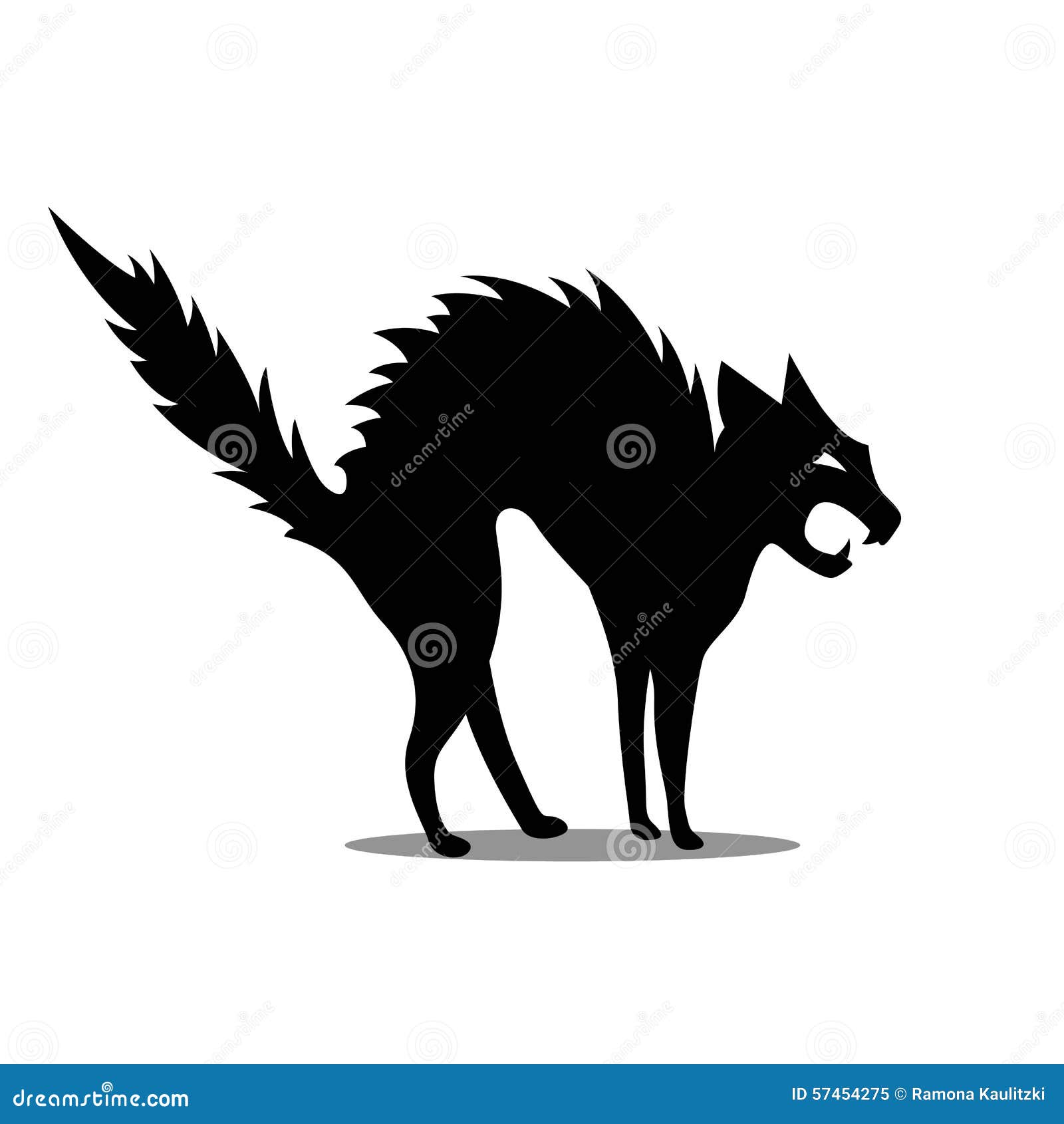 Black Aggressive Cat stock illustration. Illustration of eyes - 57454275