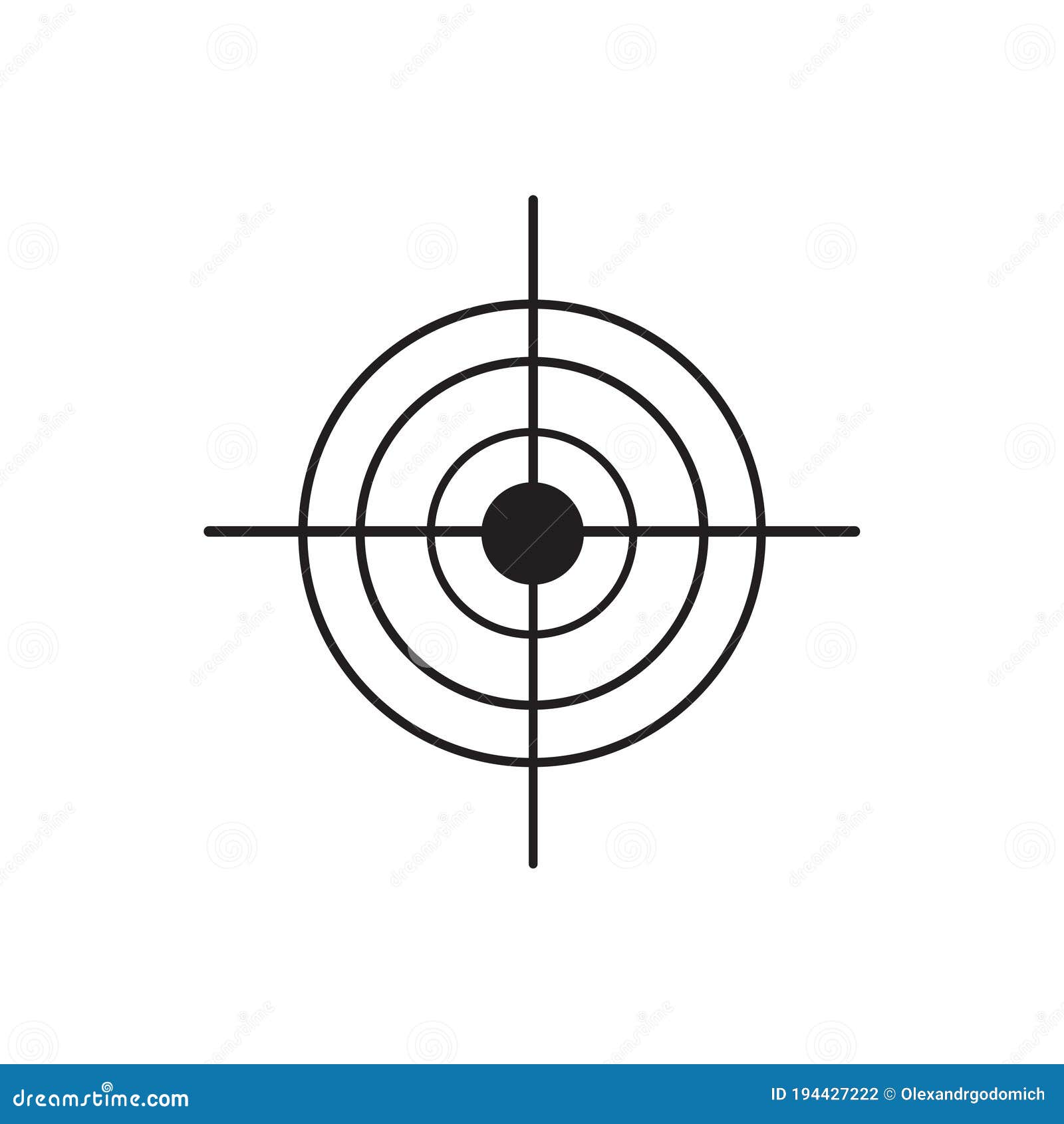 Black aim cross stock vector. Illustration of accurate - 194427222
