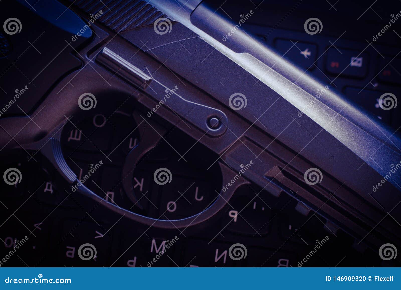 Black air gun. stock photo. Image of dark, detail, black - 146909320