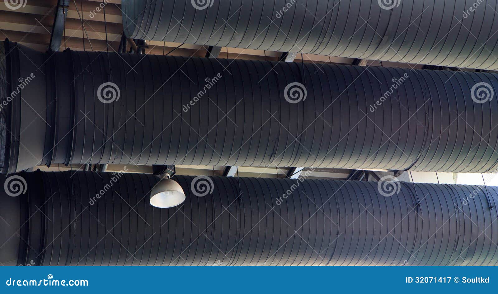 Black Air Insolation Pipe in Factory Stock Image - Image of black ...