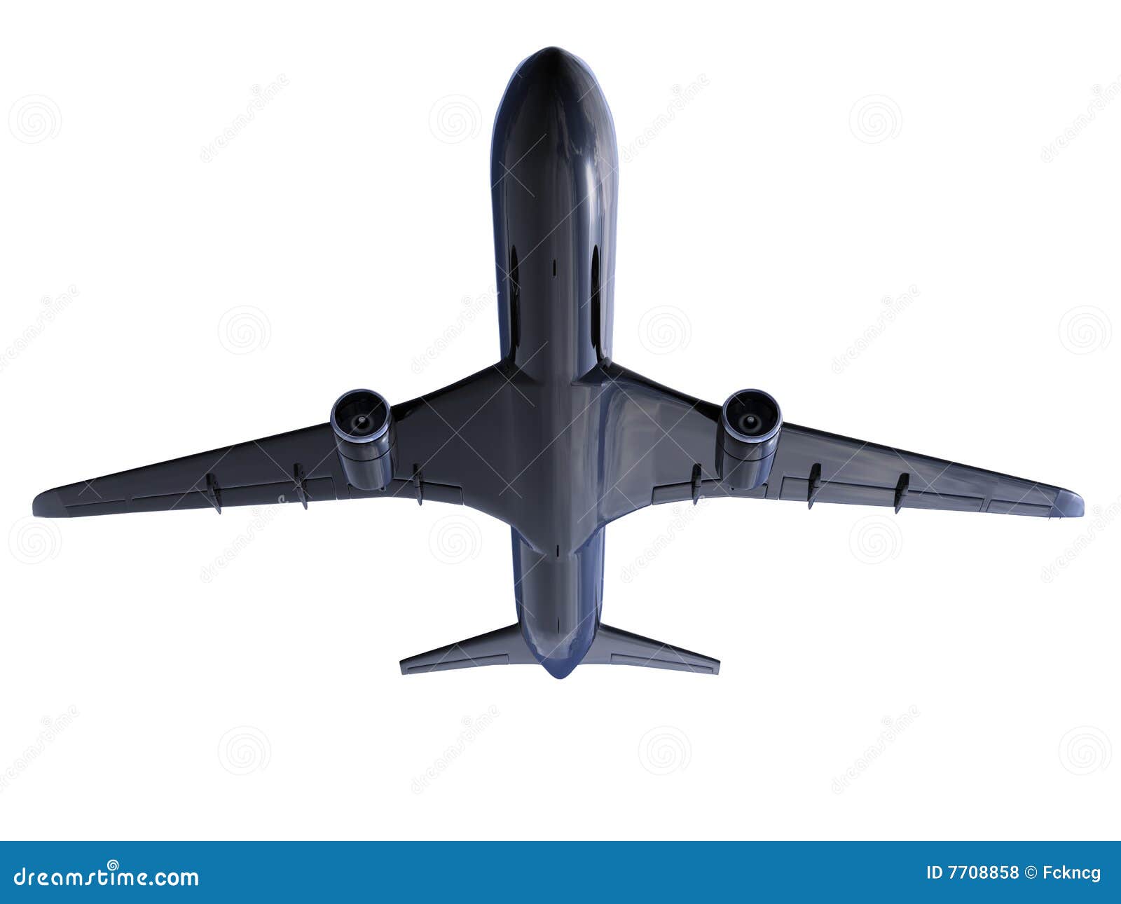 Black Aircraft Isolated View Stock Illustration - Illustration of large ...