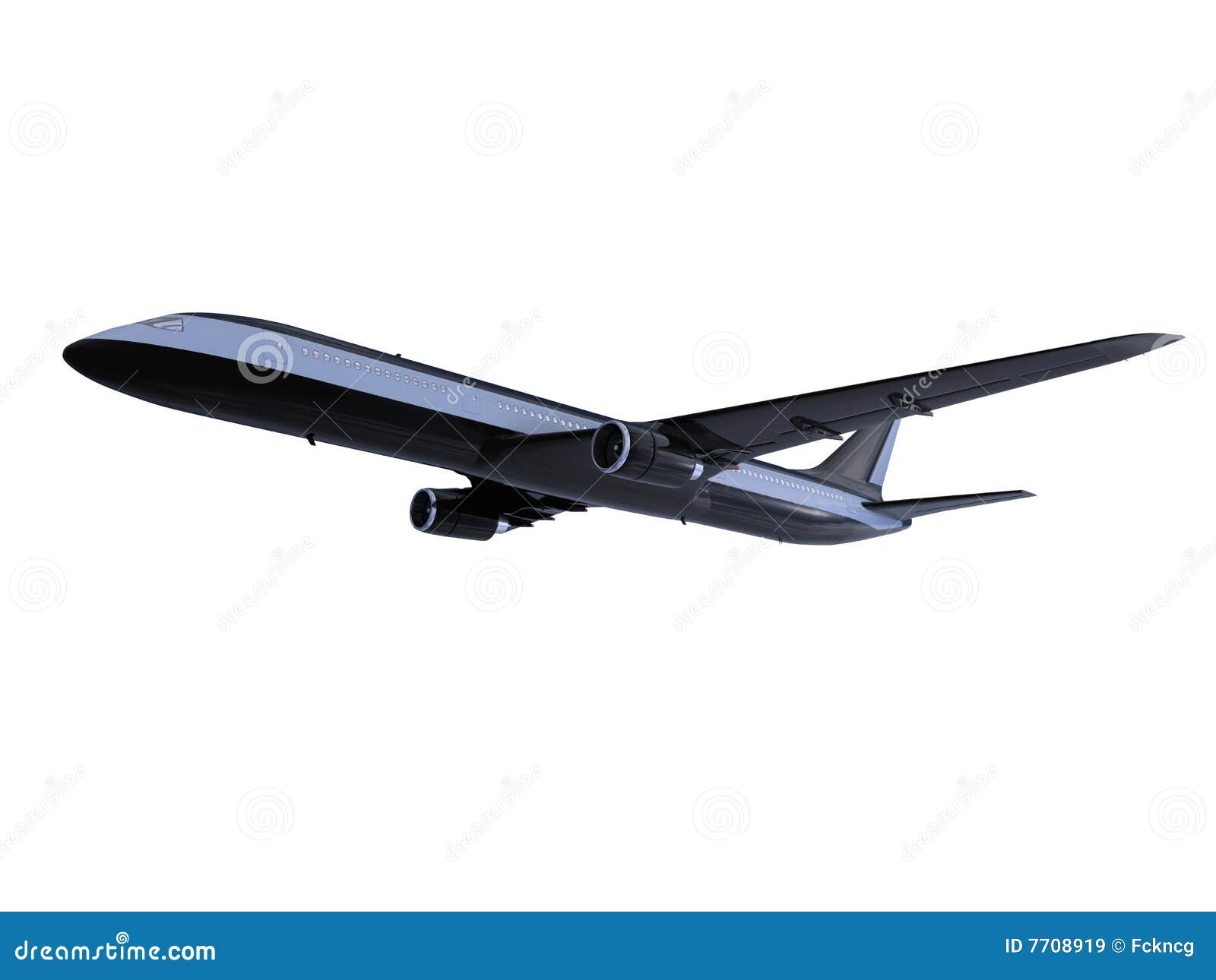 Black Aircraft Isolated View Stock Illustration - Illustration of ...