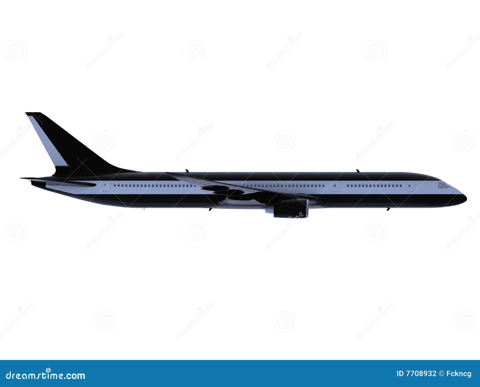 Black Aircraft Isolated View Stock Illustration - Illustration of ...