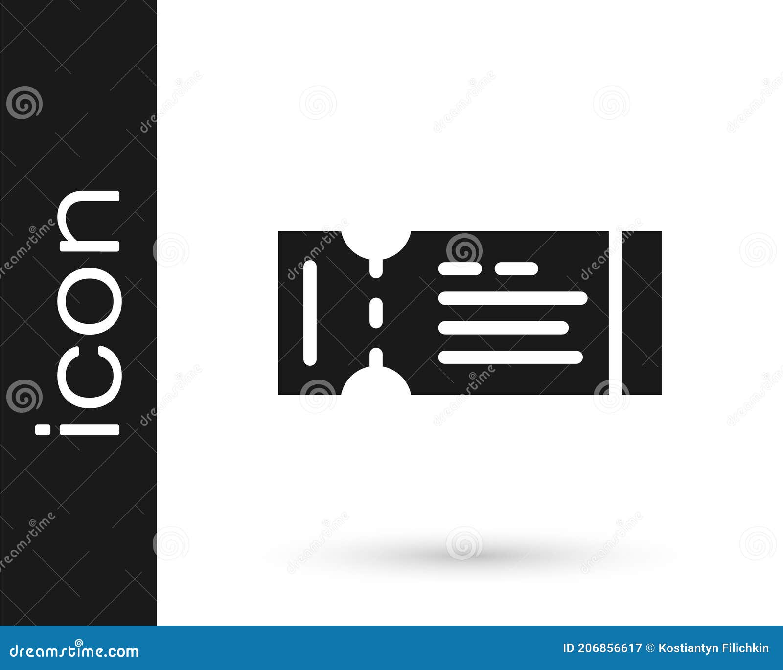 Black Airline Ticket Icon Isolated On White Background. Plane Ticket ...
