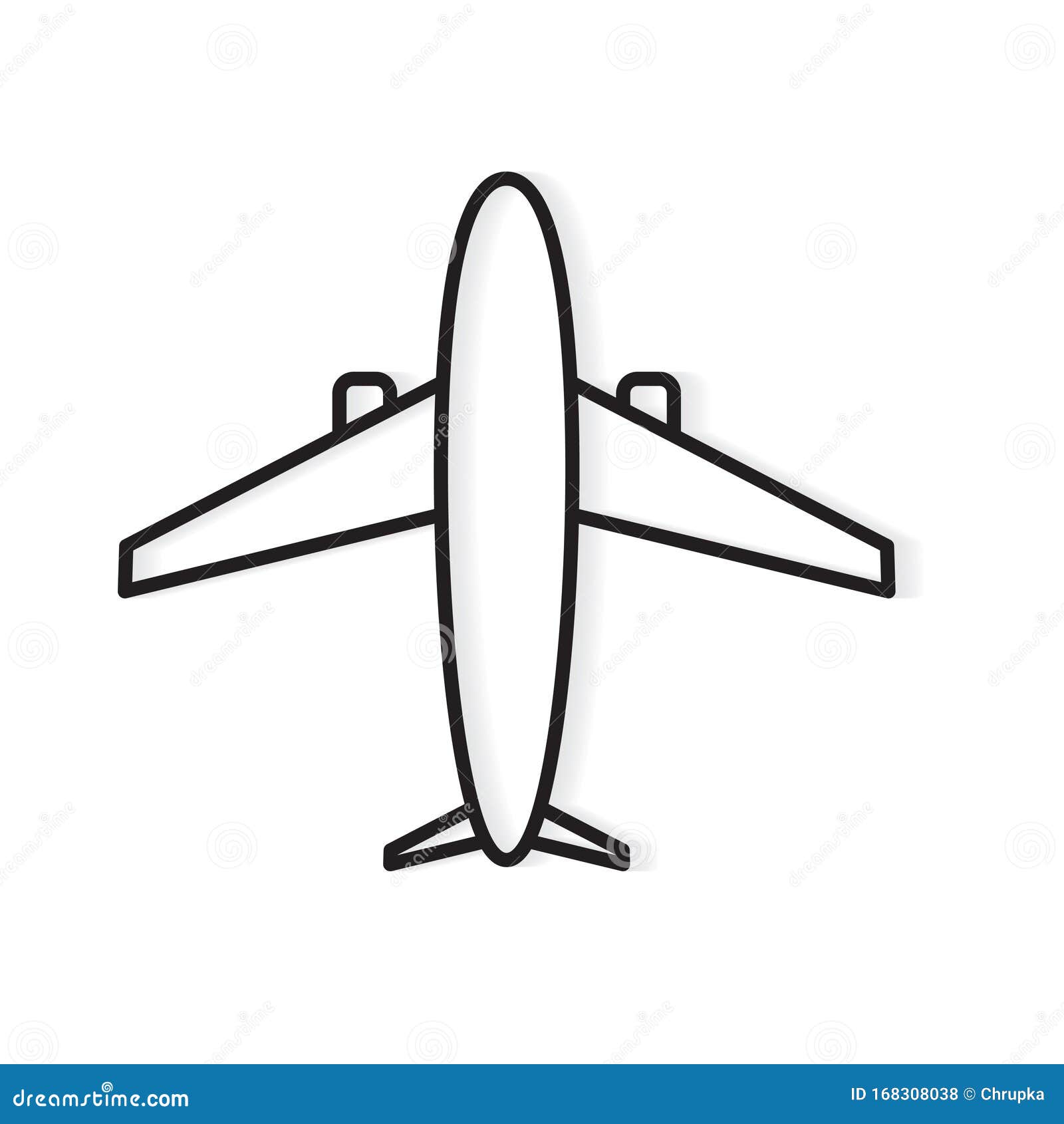 Black airplane icon stock vector. Illustration of business - 168308038