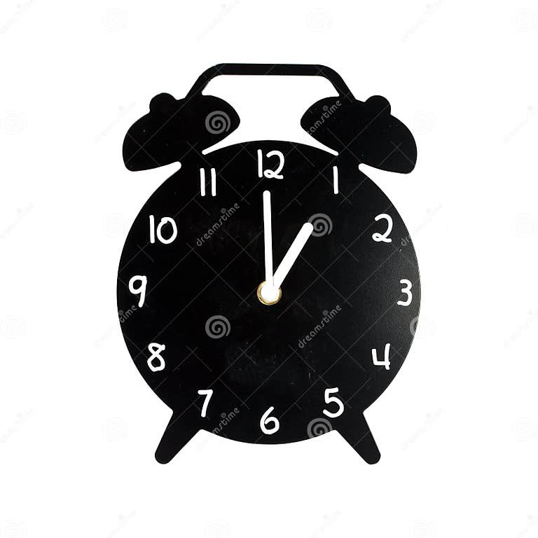 Black Alarm Clock Isolated On White Background Stock Image Image Of
