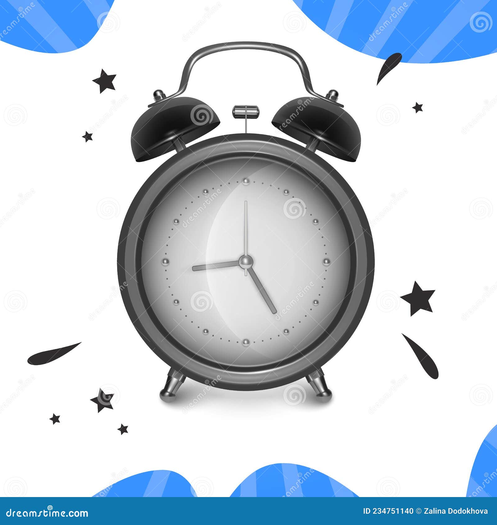 Black Alarm Clock Retro Alarm Clock, Vector Format Stock Vector ...