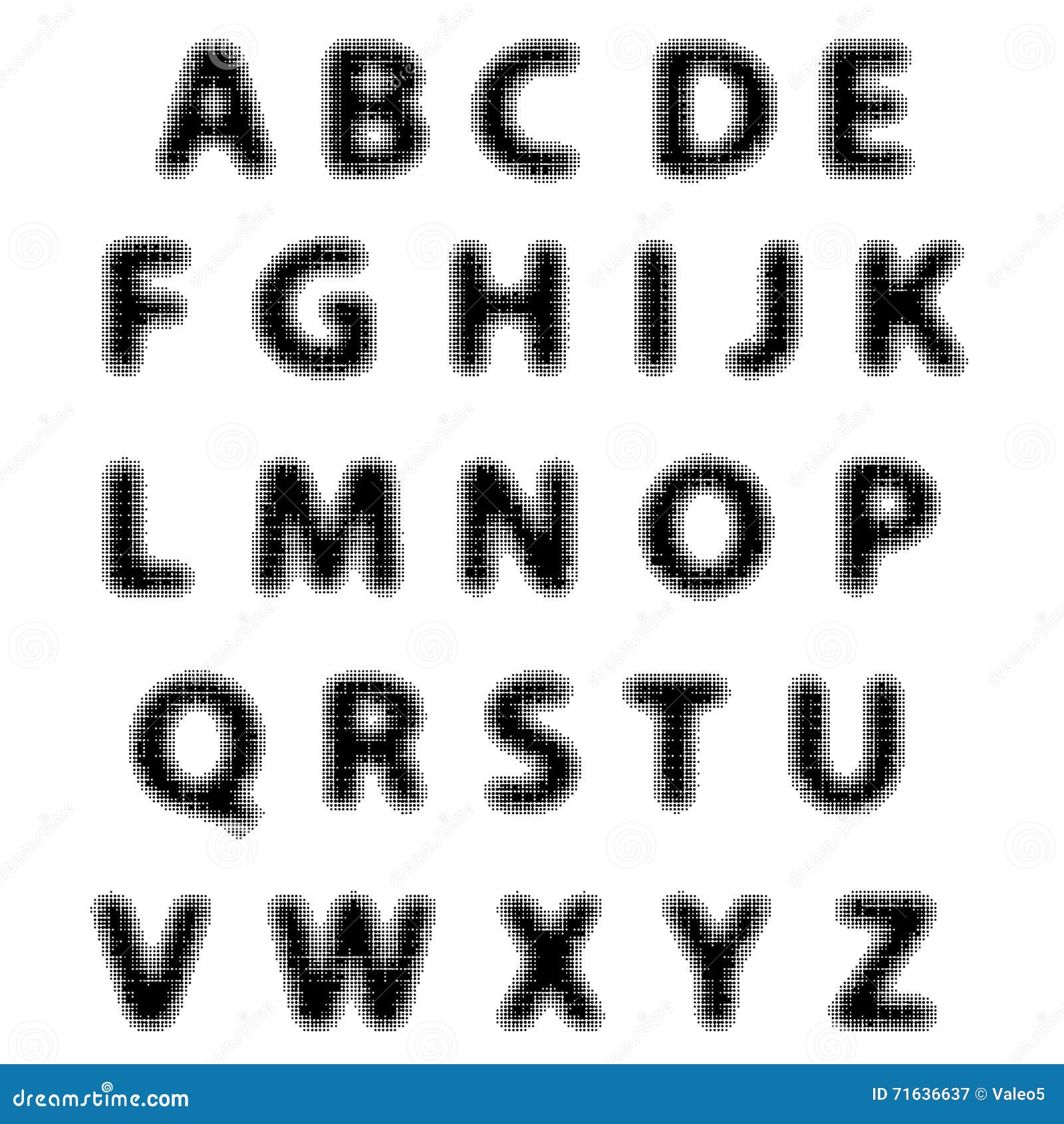 Black Alphabet Isolated on White Background. Stock Illustration ...