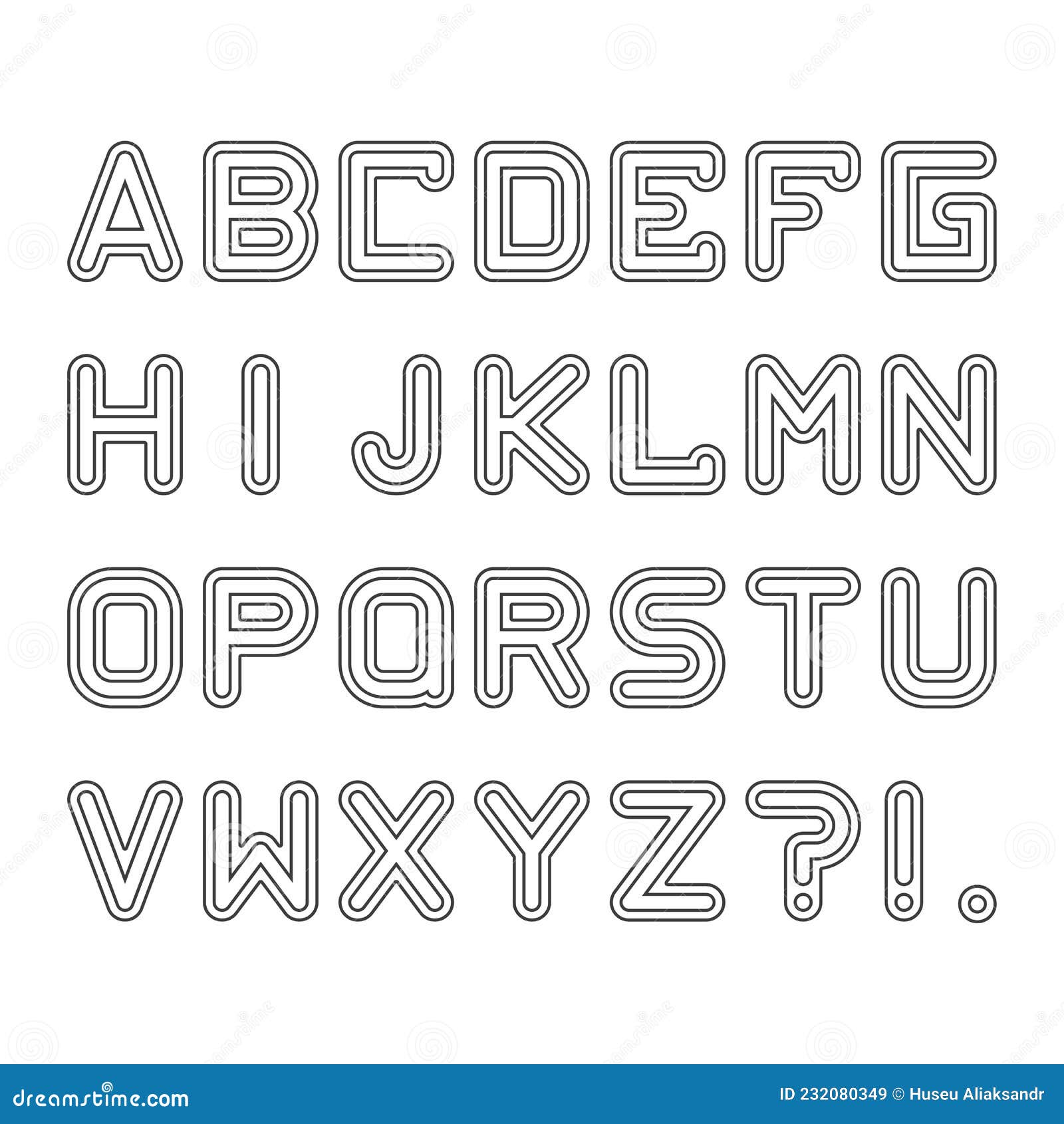 Black alphabet letters. stock vector. Illustration of alphabet - 232080349