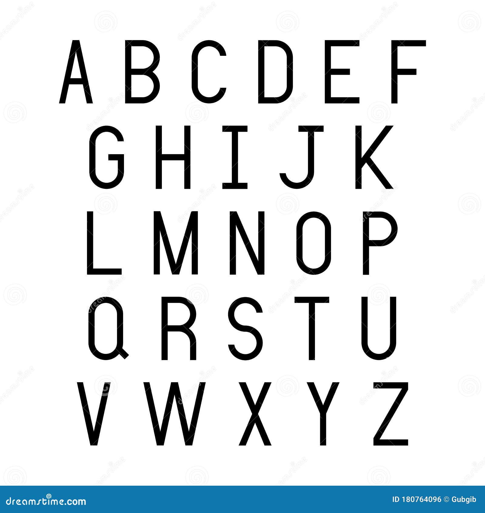 Black Alphabet Letters on White Background Stock Vector - Illustration ...