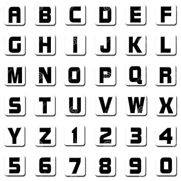 Black alphabet numbers set stock illustration. Illustration of number ...