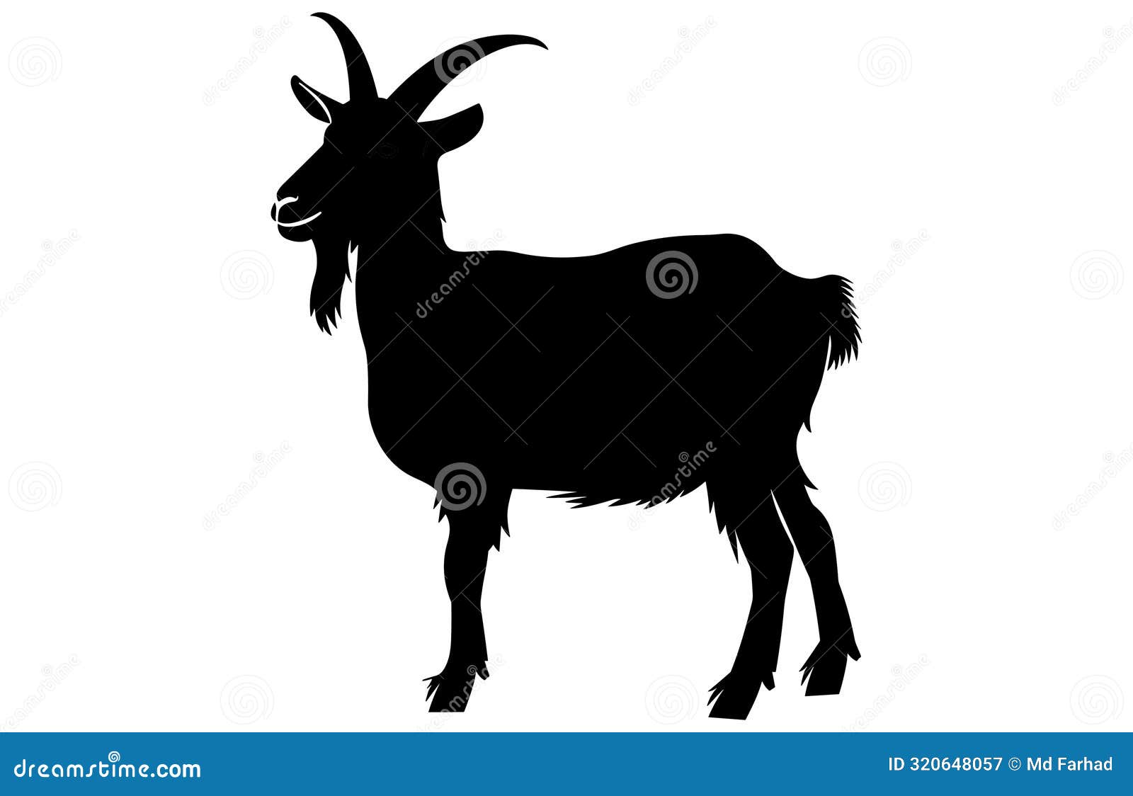 Black Alpine Goat Silhouette, Alpine Ibex Silhouette Illustration Stock ...