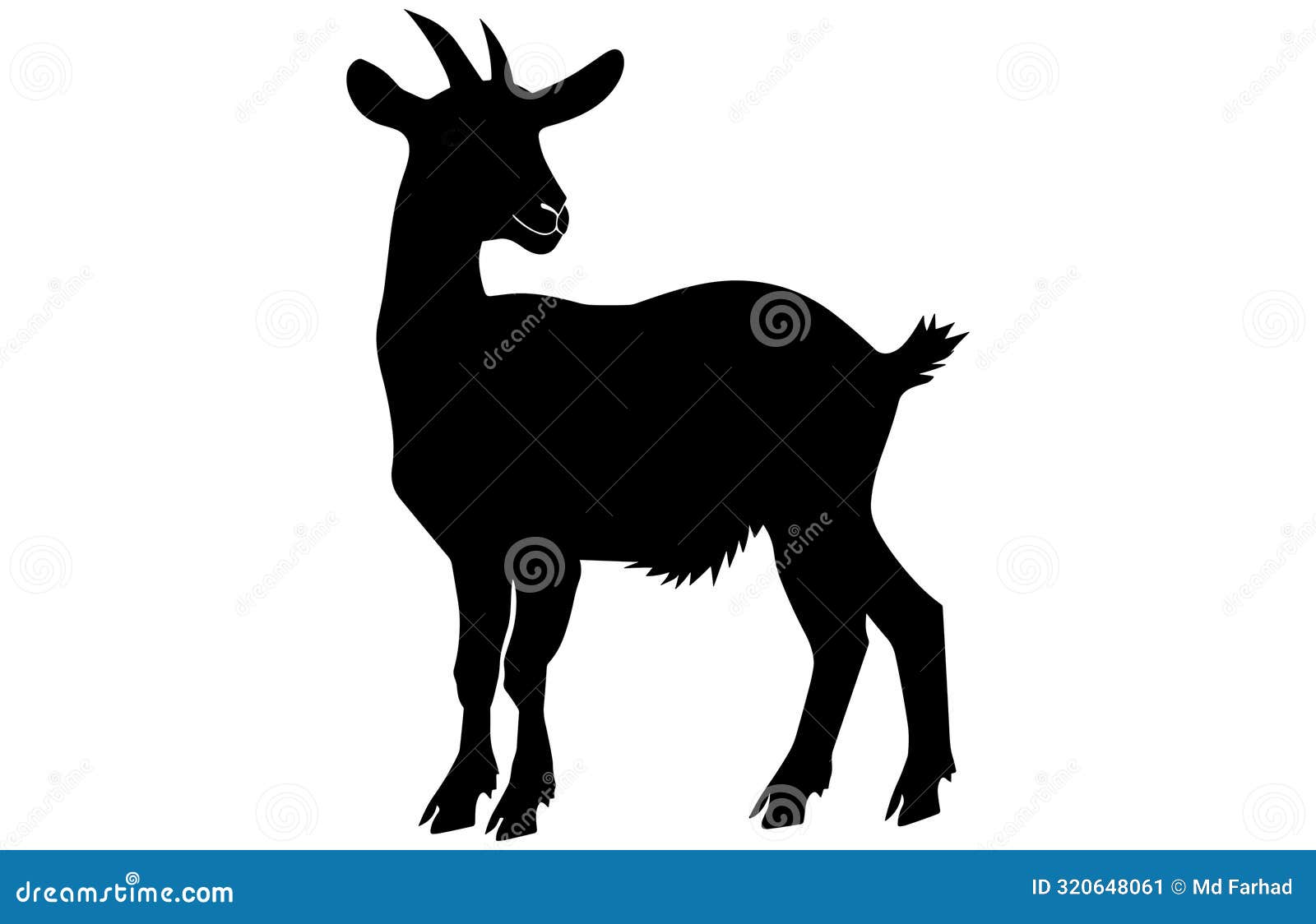 Black Alpine Goat Silhouette, Alpine Ibex Silhouette Illustration Stock ...