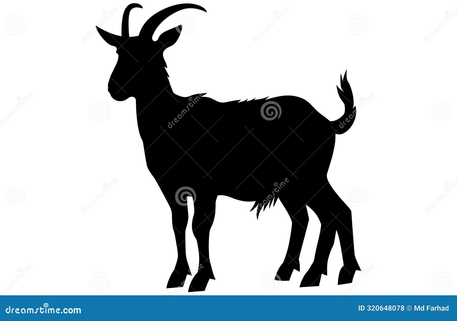 Black Alpine Goat Silhouette, Alpine Ibex Silhouette Illustration Stock ...