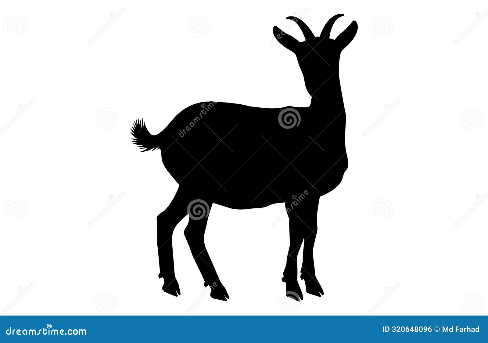 Black Alpine Goat Silhouette, Alpine Ibex Silhouette Illustration Stock ...