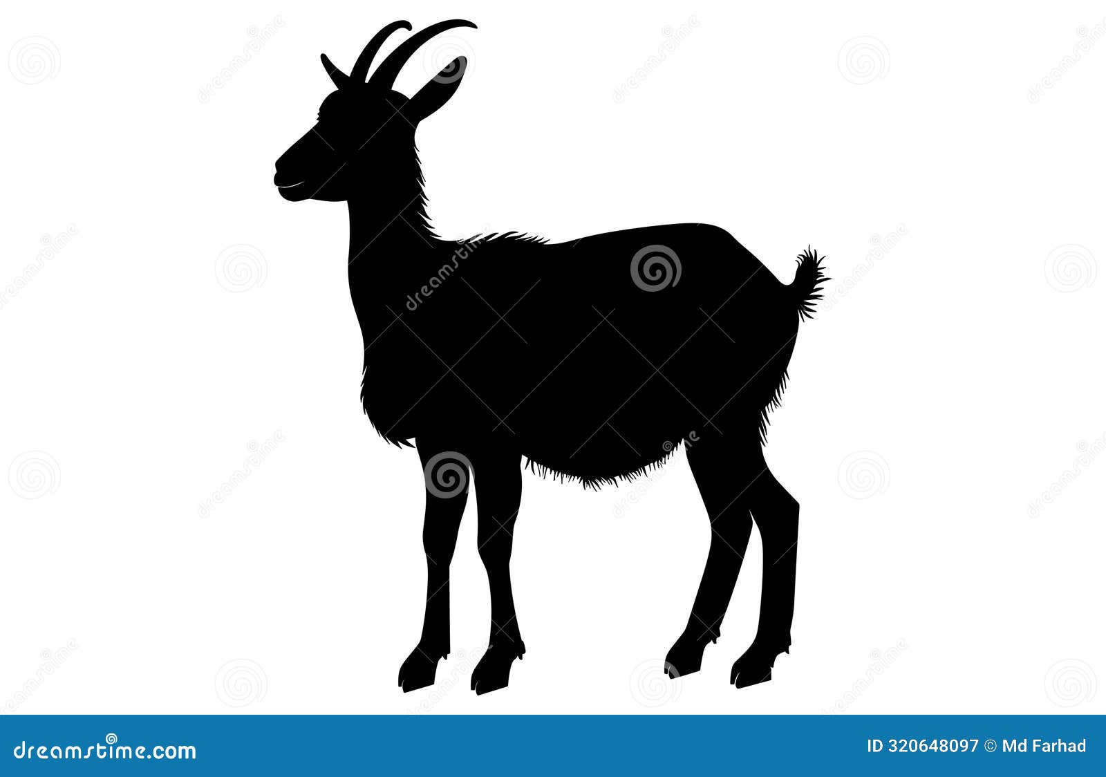 Black Alpine Goat Silhouette, Alpine Ibex Silhouette Illustration Stock ...
