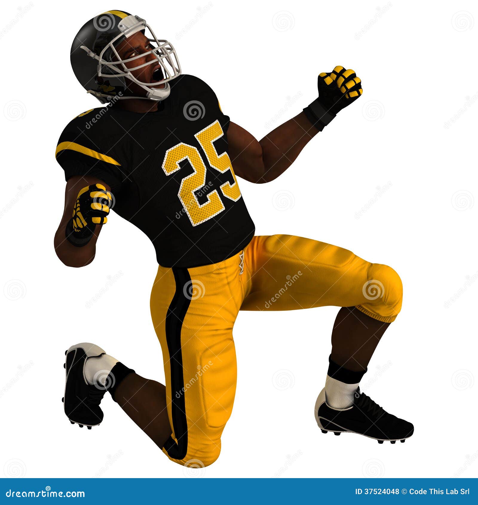 Black American Football Player Stock Illustration - Illustration of ...