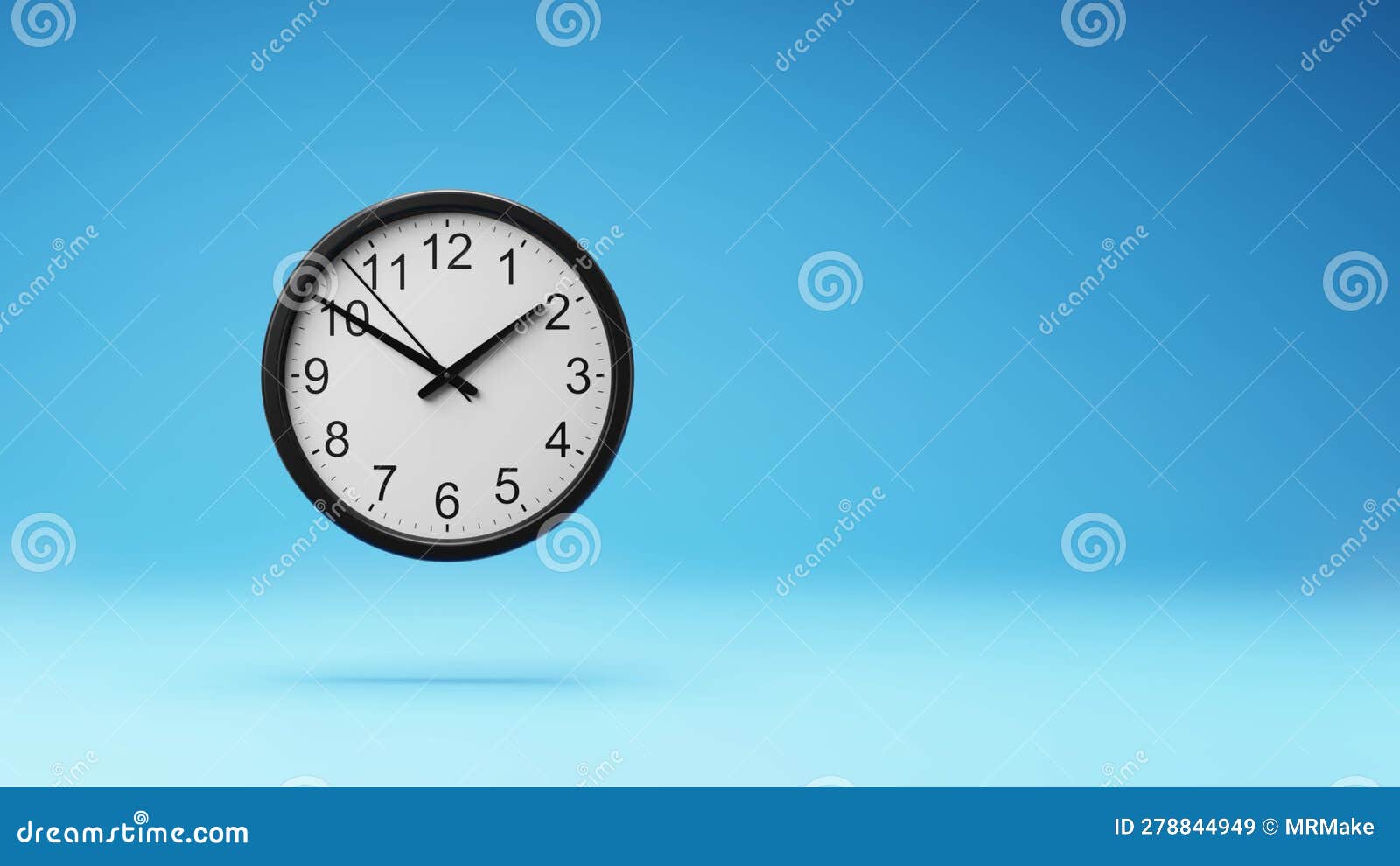 Black Analog Clock Spinning on Studio Blue Background Stock Video ...