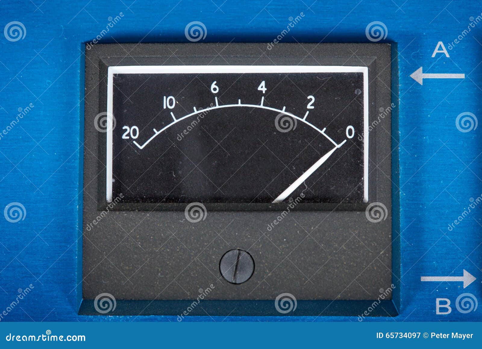 Black Analog Meter with White Pointer Stock Image - Image of ...