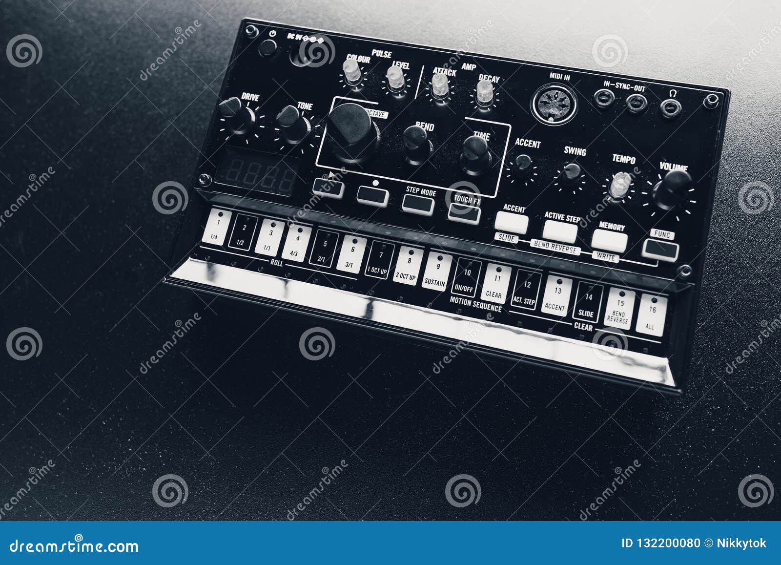 Black analog synthesizer stock photo. Image of controller - 132200080