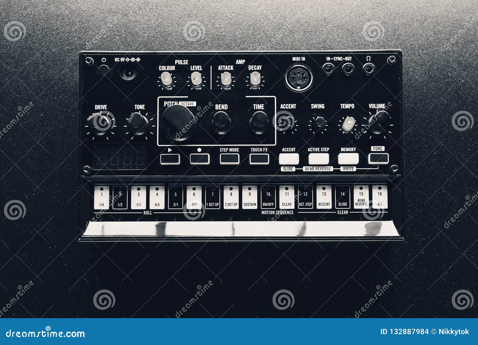 Black analog synthesizer stock photo. Image of closeup - 132887984