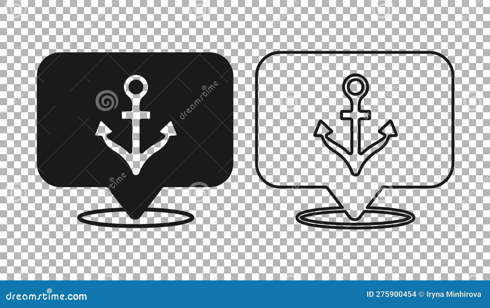 Black Anchor Icon Isolated on Transparent Background. Vector Stock ...
